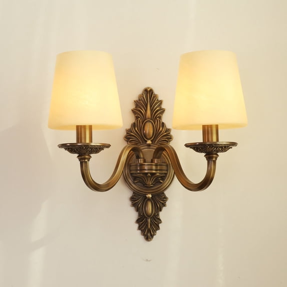 Full Copper American Wall Lamp, Antique Bronze LED Bedroom Bedside ...