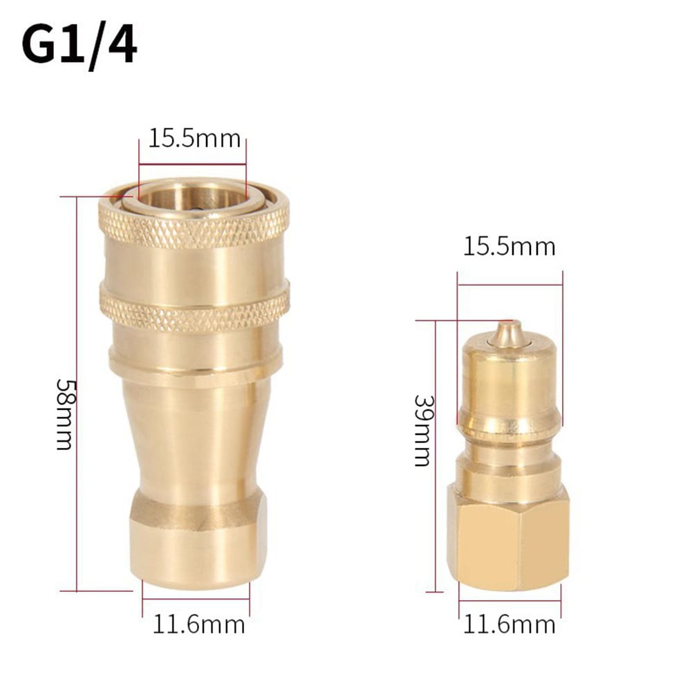 Full Copper Hydraulic Closed Double Self-Locking Quick Connector Kit ...
