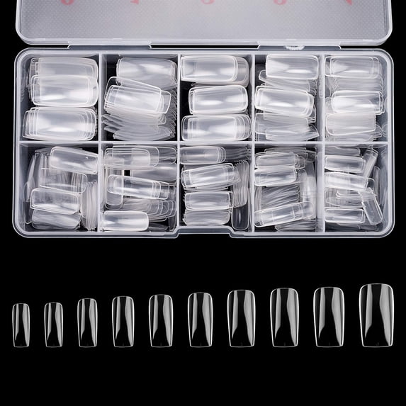 Full Cover Acrylic False Nail Tips, 500PCS Fake Nail Shape Artificial ...