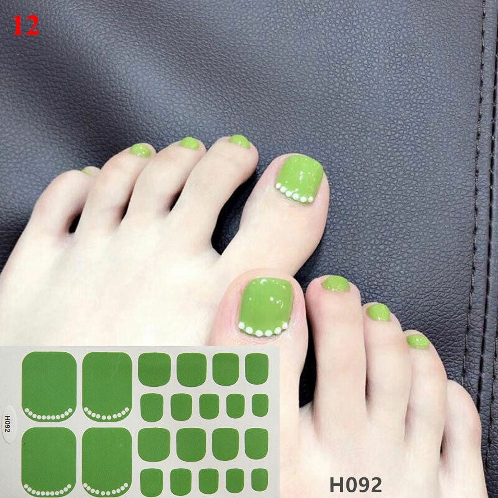 Full Cover Toenail Sticker Flower Print Waterproof Nail Wraps Toe Nail ...