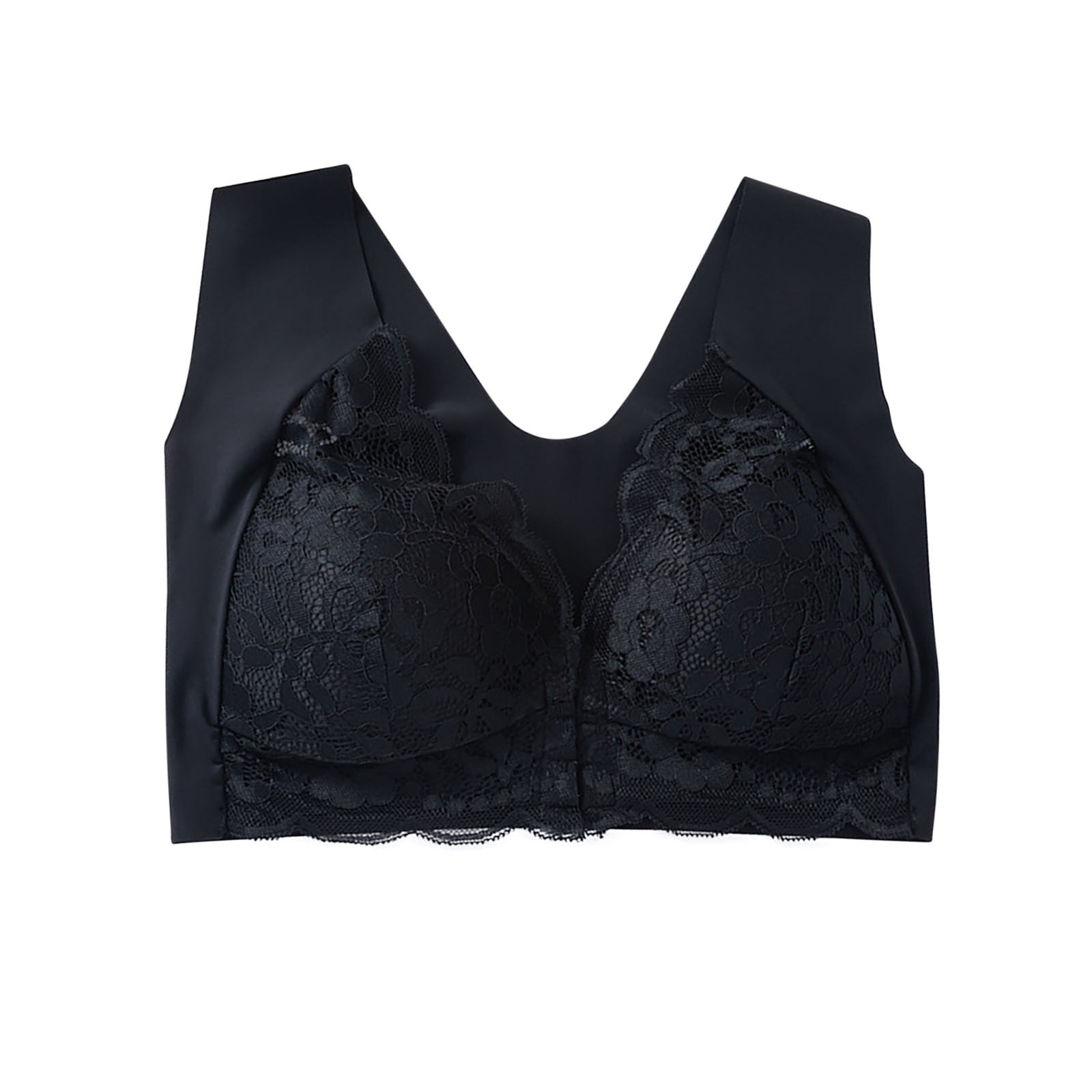 Full Coverage Bra for Women Wireless Lace Bralette No Underwire Padded ...