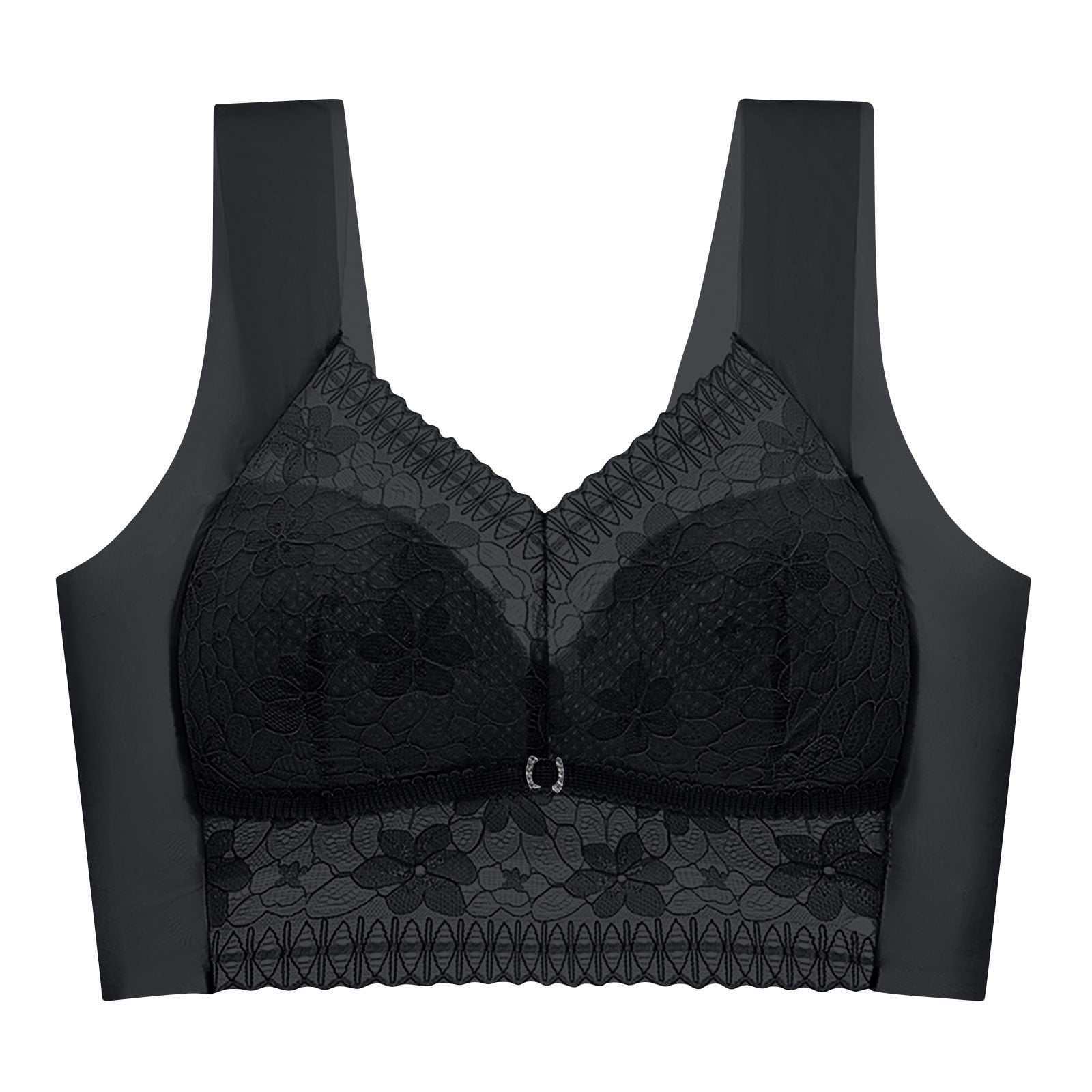 Full Coverage Bra for Women Wireless Wide Strap Support Bra Plus Size ...