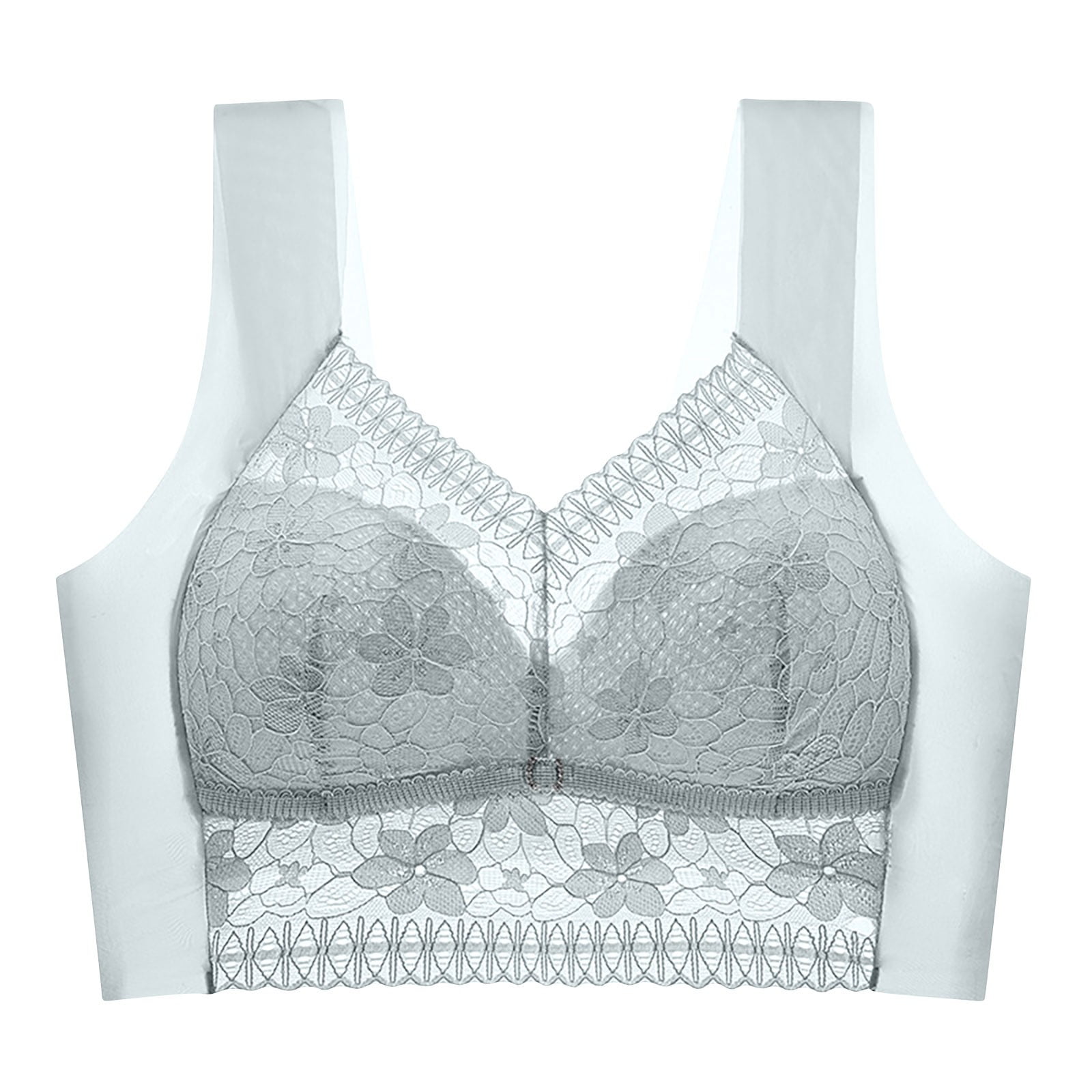 Full Coverage Bra for Women Wireless Wide Strap Support Bra Plus Size ...