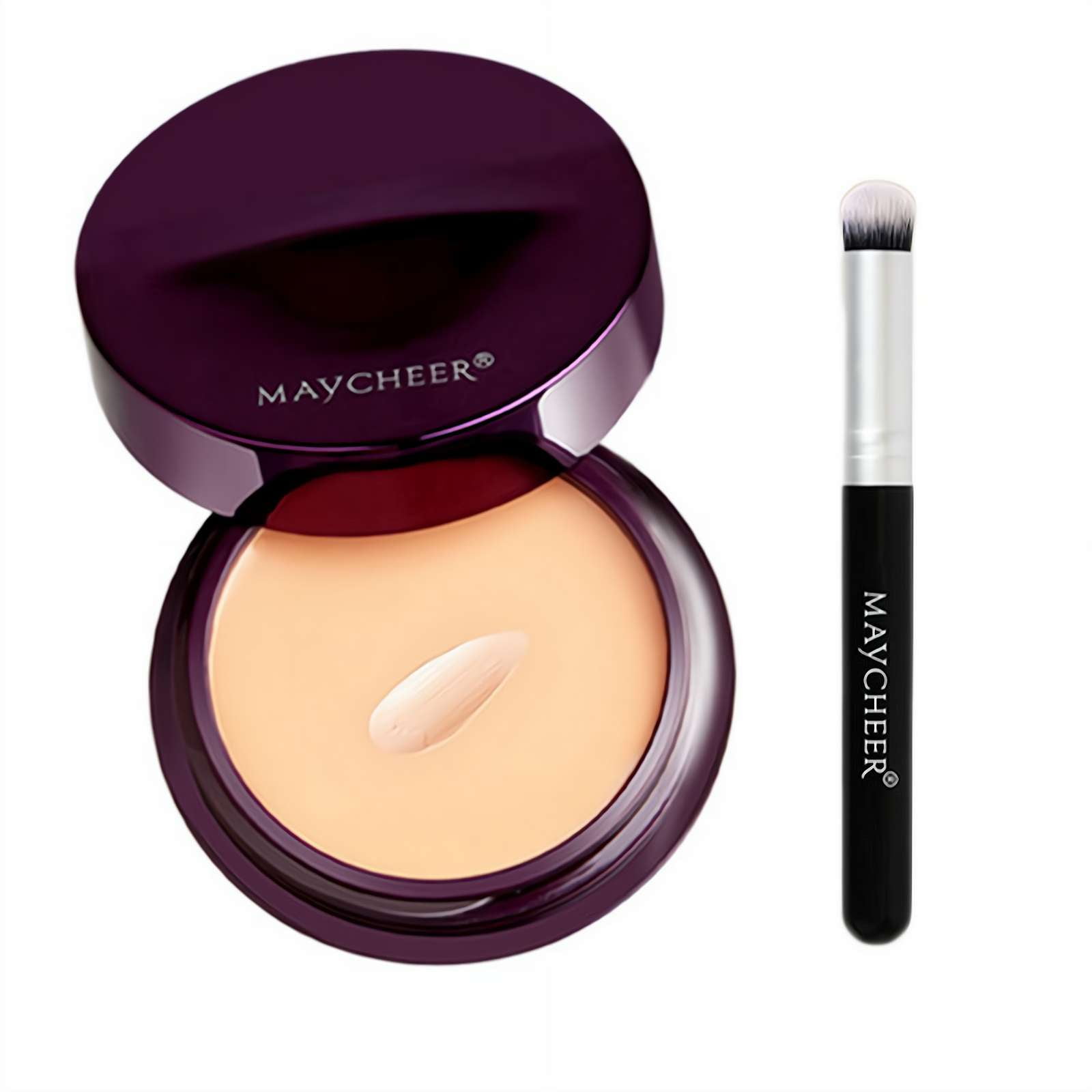 Full Coverage Cream Concealer Kit with Brush, Under-Eye Brightener ...