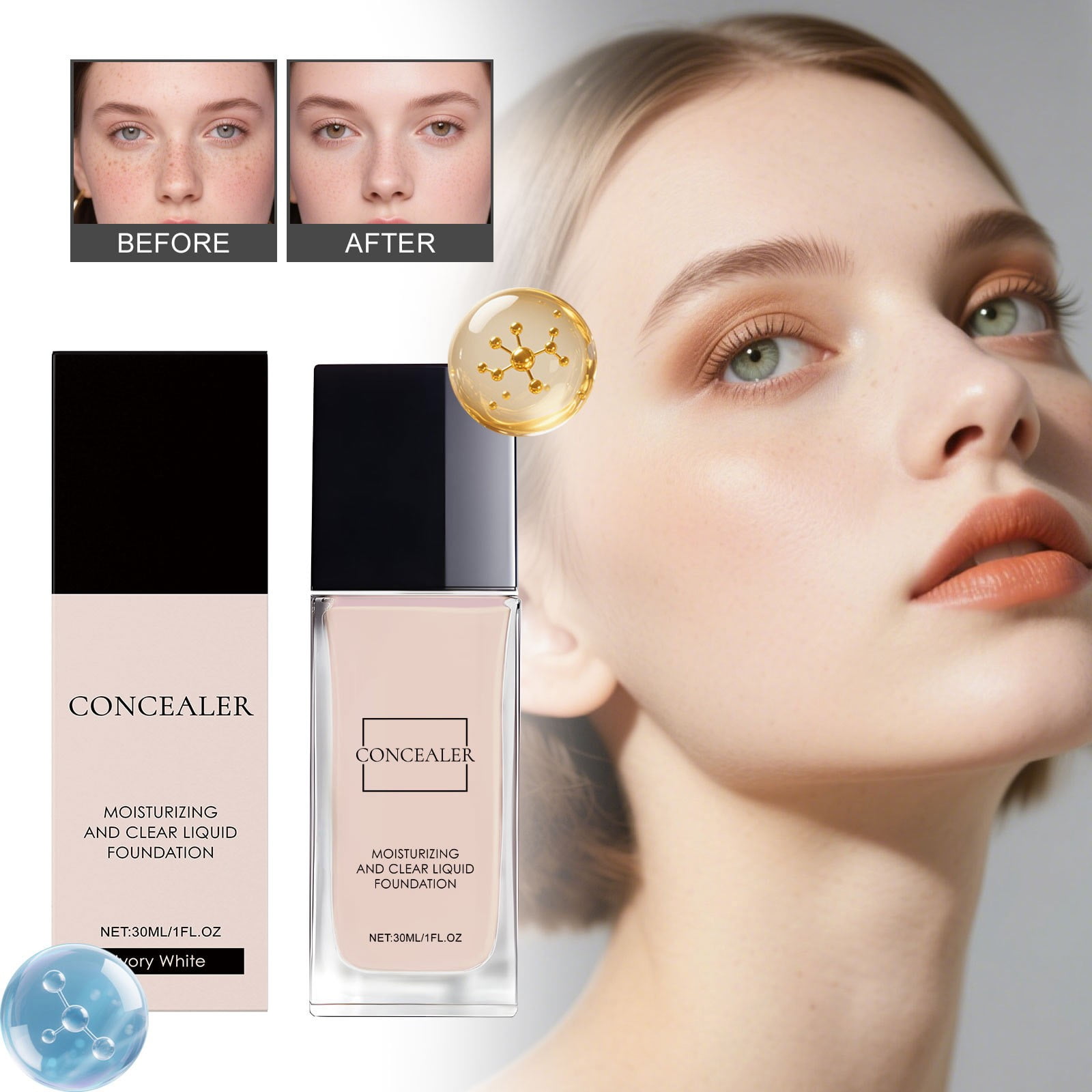 Full Coverage Foundation 30ml, Soft Matte Oil Control Concealer, Luxury ...