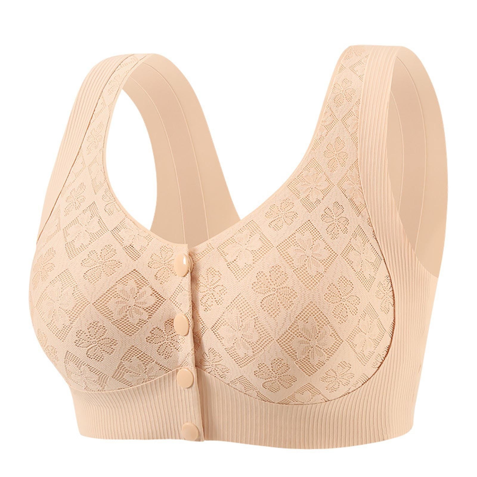 Full Coverage Front Closure Bras for Women Button Snap Wireless ...