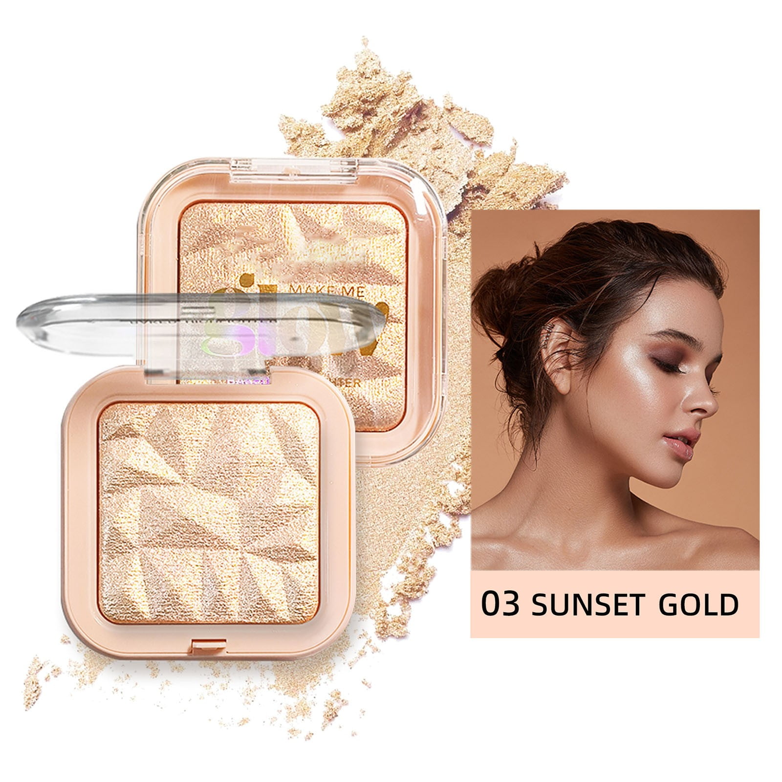 Full Coverage Loose Powder Translucent Long Lasting Foundation High Gloss Facelift Makeup Plate ...