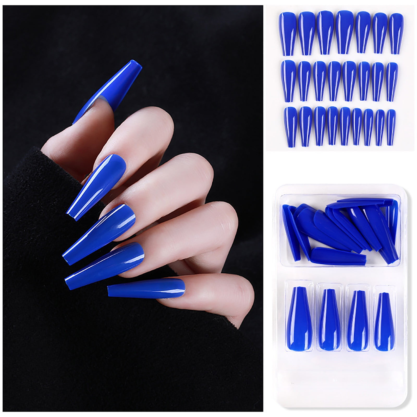 Full Coverage Nails Set for Women and Girls - 24 Long Nails with for ...