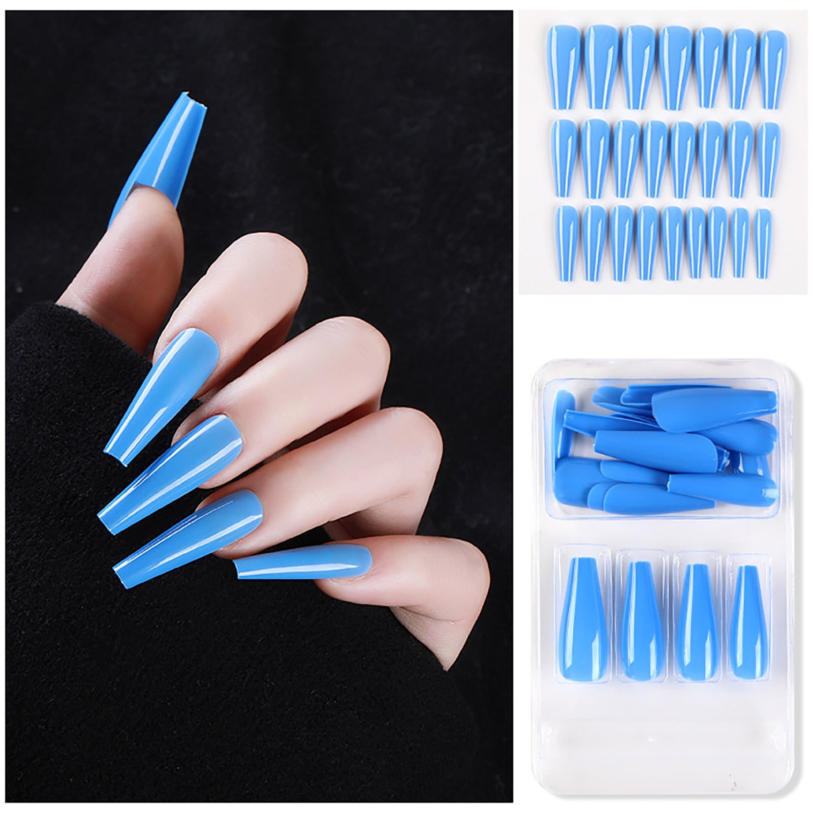 Full Coverage Nails for Women and Girls - 24 of Long Nail Tips with ...