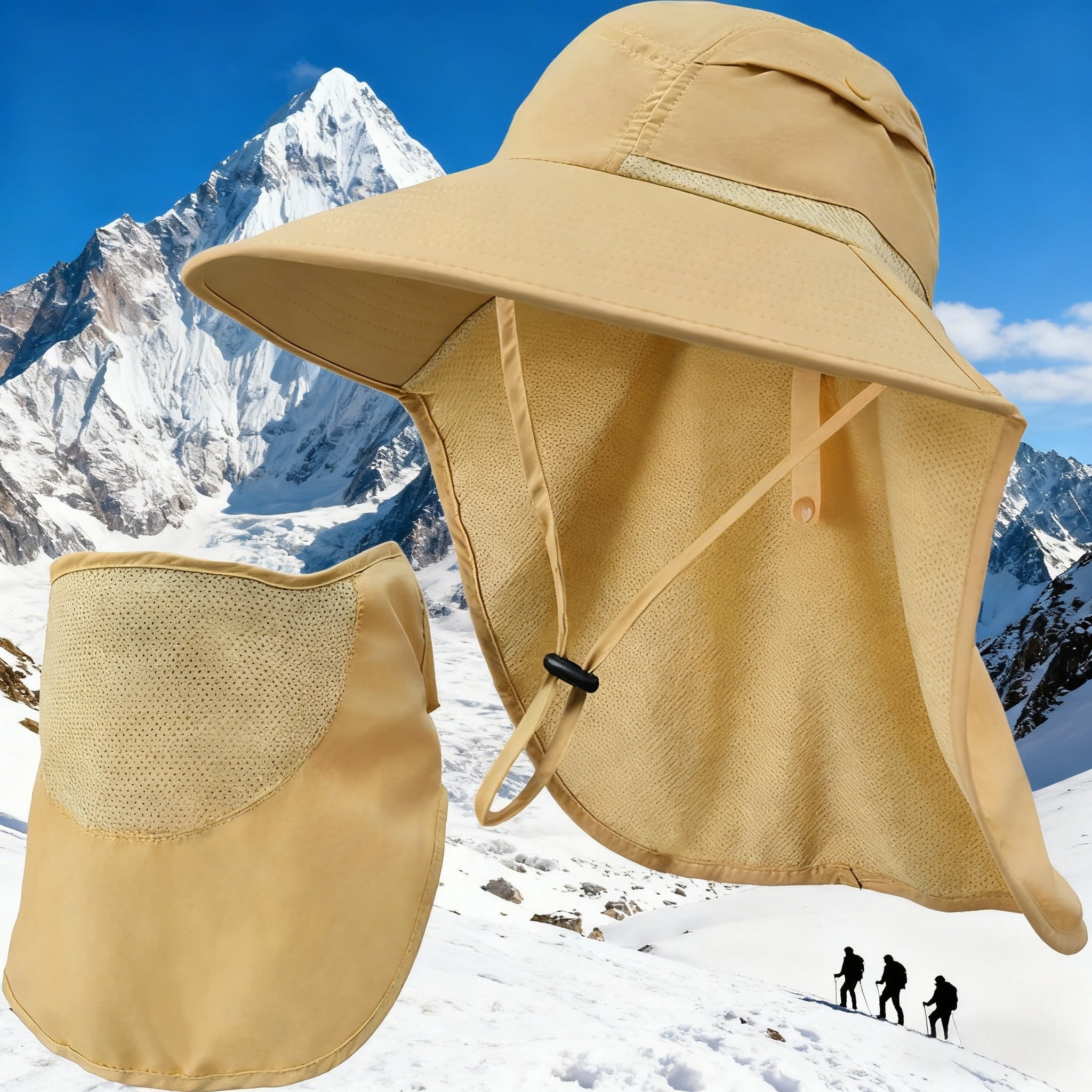 Full-Coverage Sun Protection Hat - UPF 50+ with Detachable Mask and ...