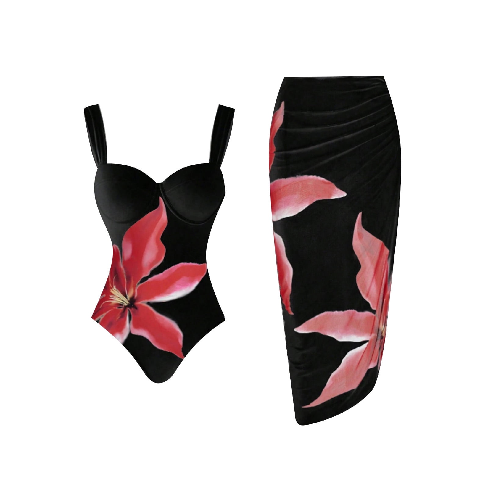 Full Coverage Swimsuit for Woman One Piece Swim Suits with Skirt 2025 ...