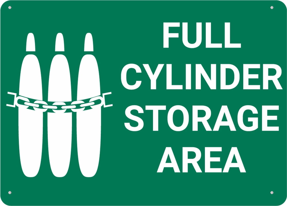 Full Cylinder Storage Area Sign 8X12 Inch Rust Free Aluminum Easy To ...