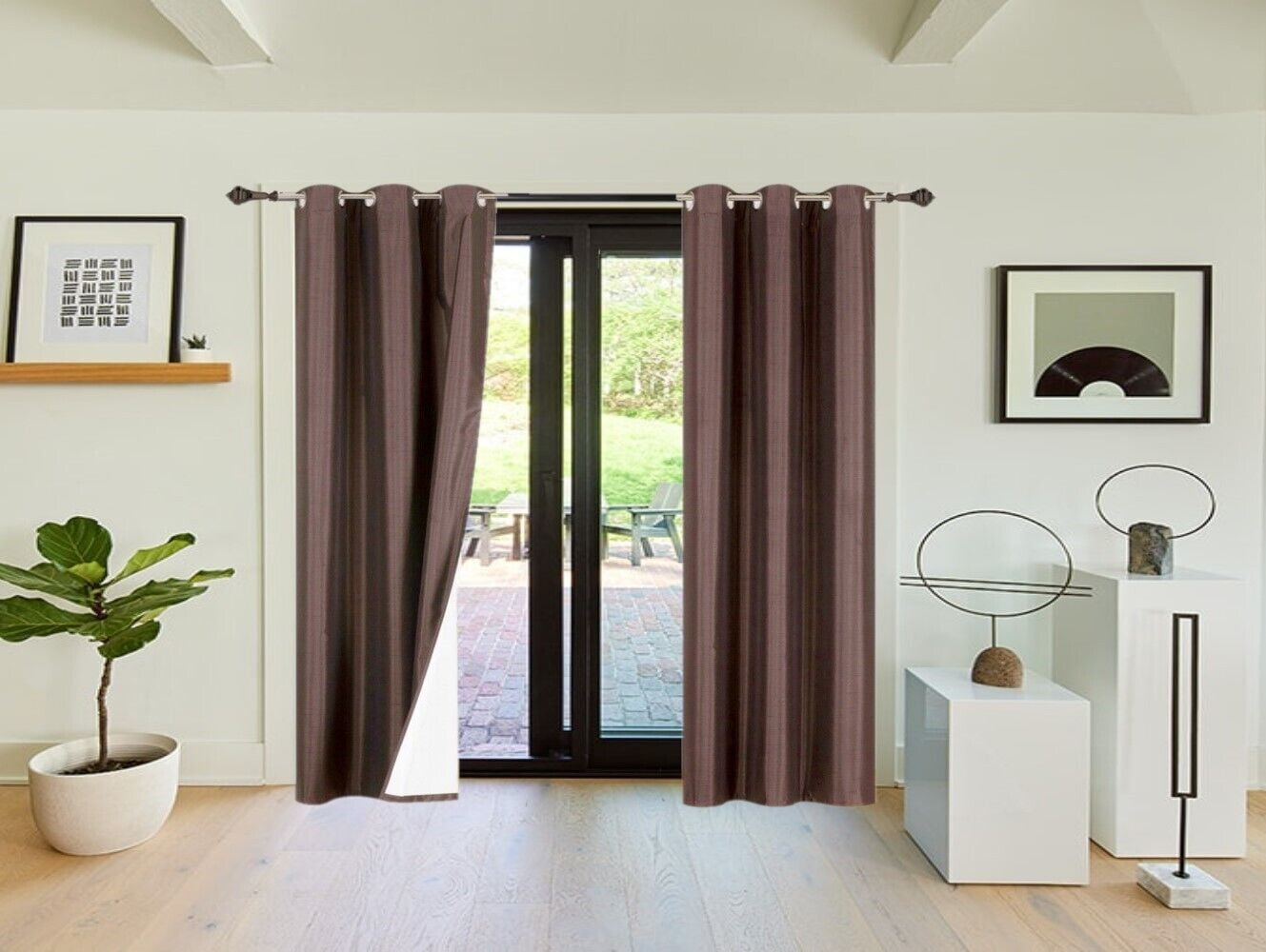 Full Darkening Blackout Heat And Light Bloking Window Curtain Treatment ...