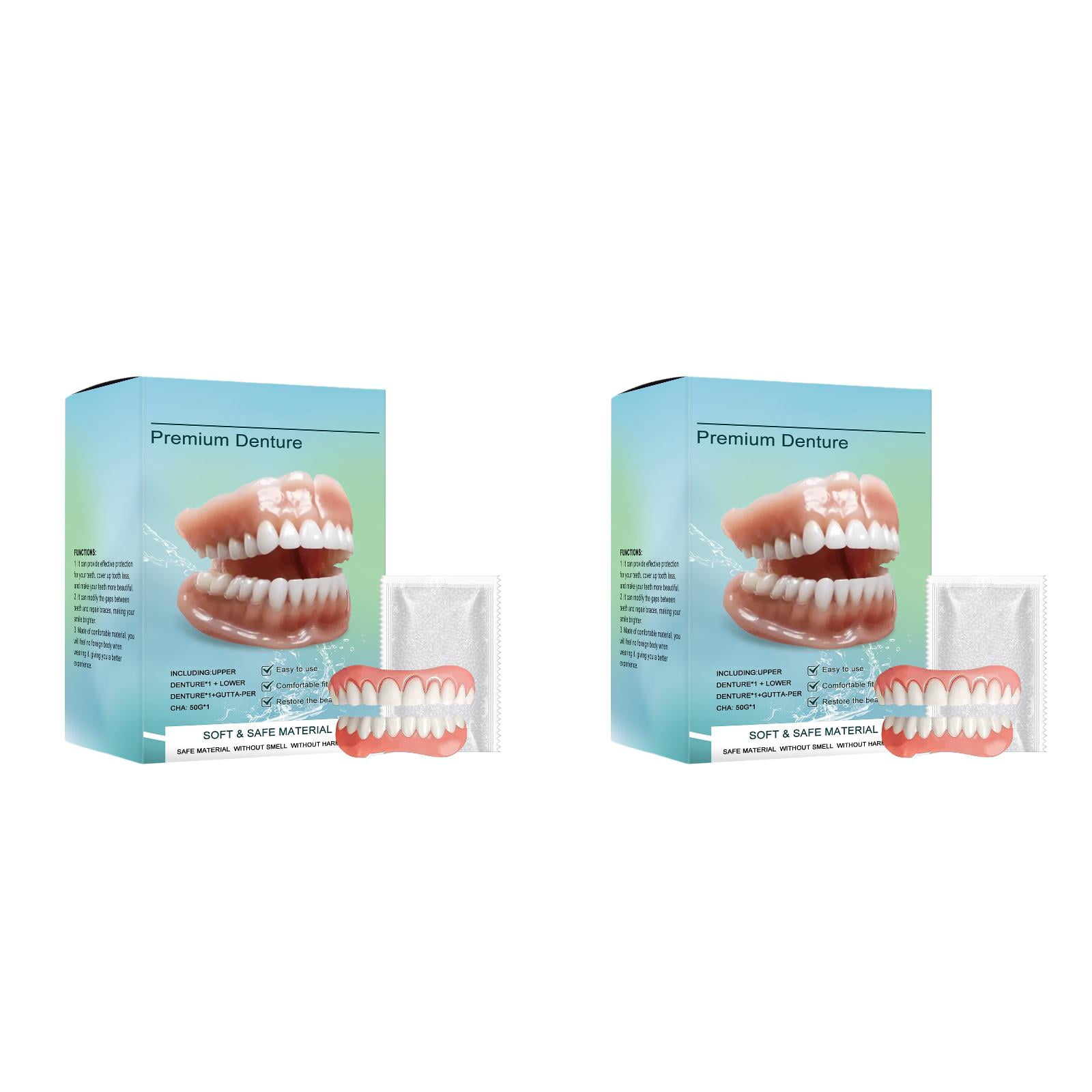 Full Denture Set Suitable for Daily, Party, Silicone Dentures, Silicone ...