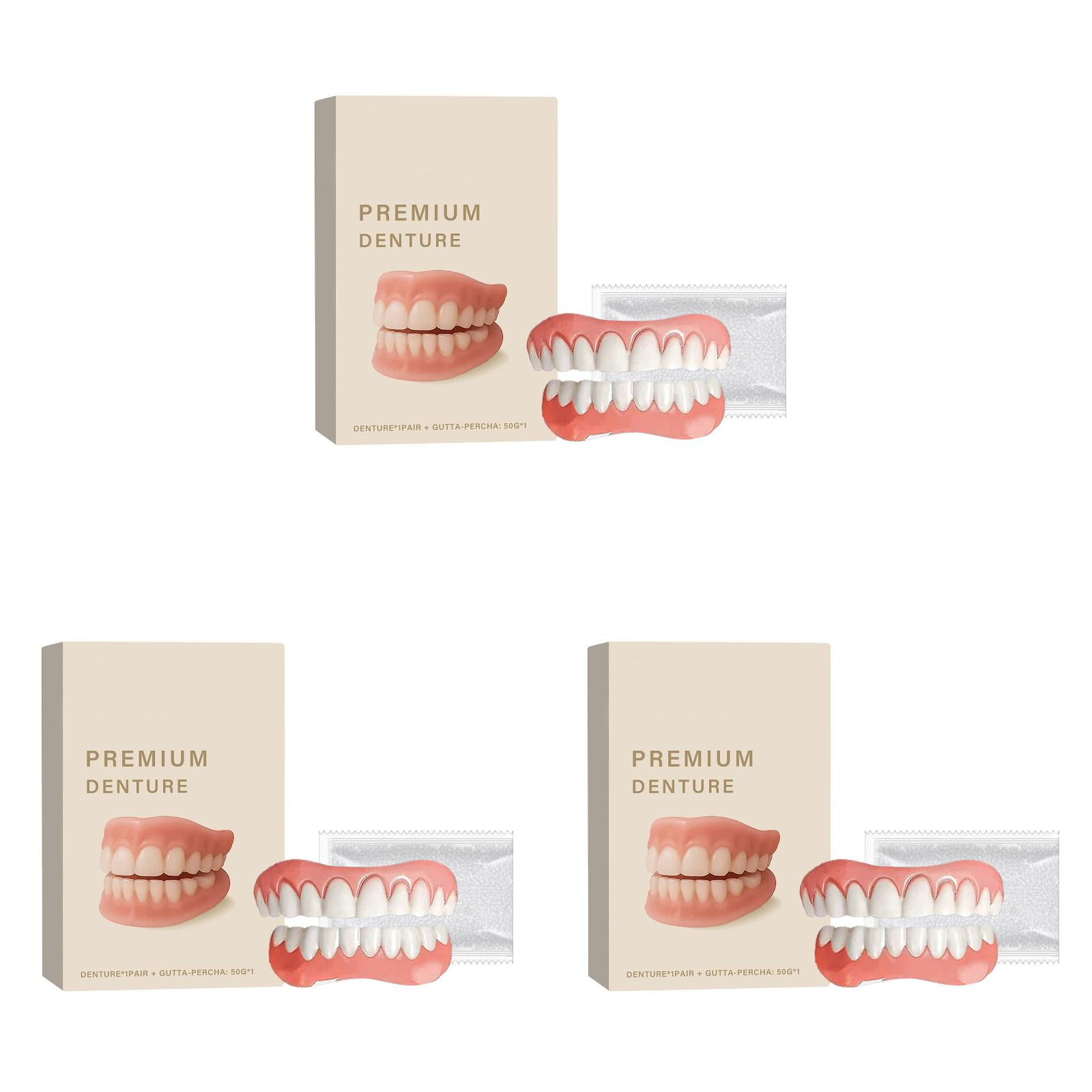 Full Denture Set ,Upper and Lower Matching Set, Silicone Reline Denture ...