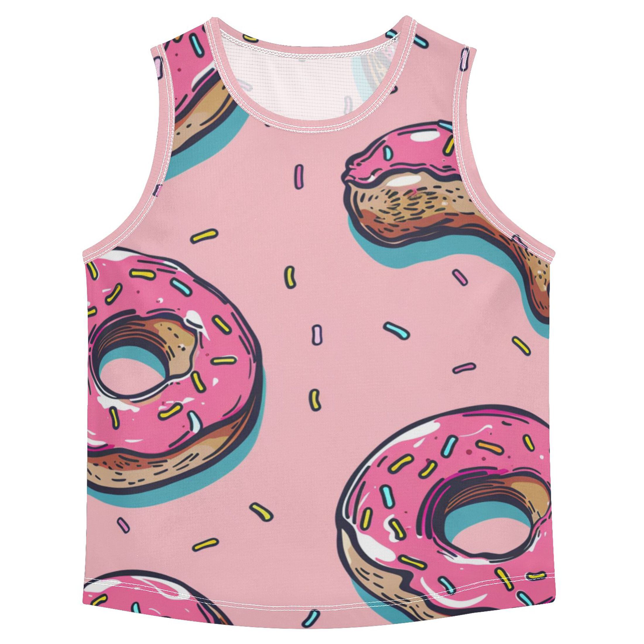 Full Donuts and A Half-bitten Donut Boys' Vest Undershirt Tank Top ...