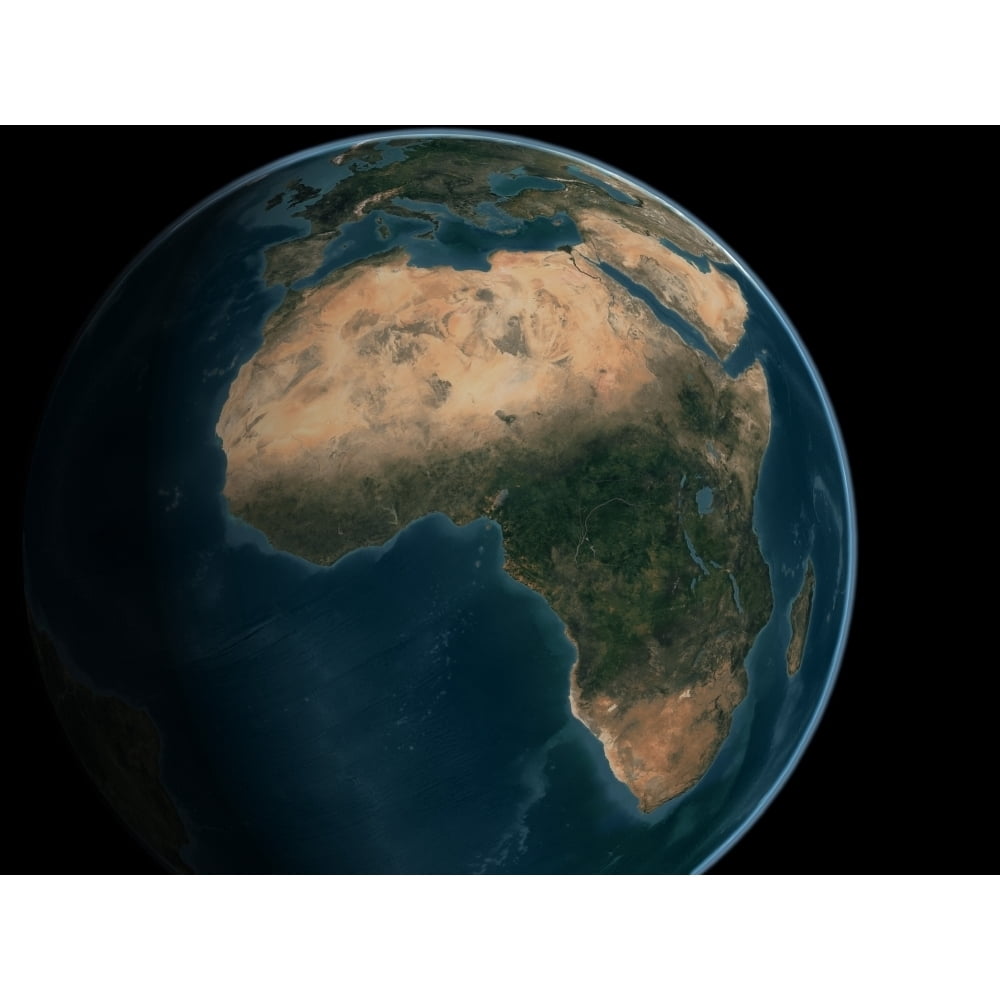 Full Earth from space above the African continent. Poster Print ...