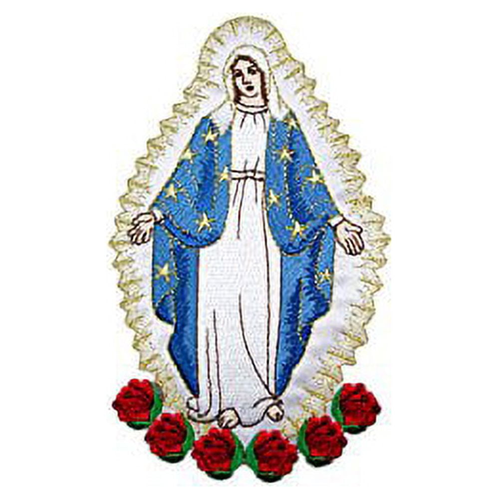 Full Embroidered Virgin Mary Applique Patch Gold Metallic Santa Maria ...