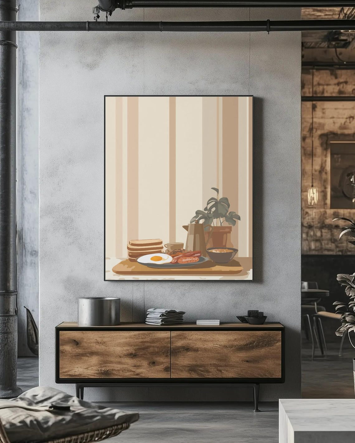 Full English Breakfast Wall Art Print | Cozy Kitchen Decor | Rustic ...