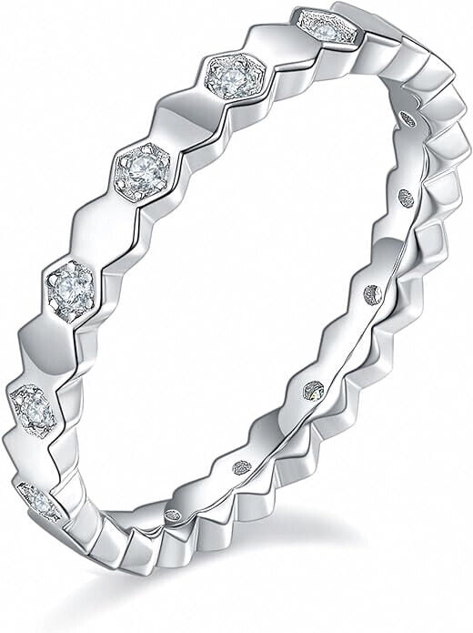 Full Eternity Honey Cube Engagement Ring, Women's Stackable Wedding ...