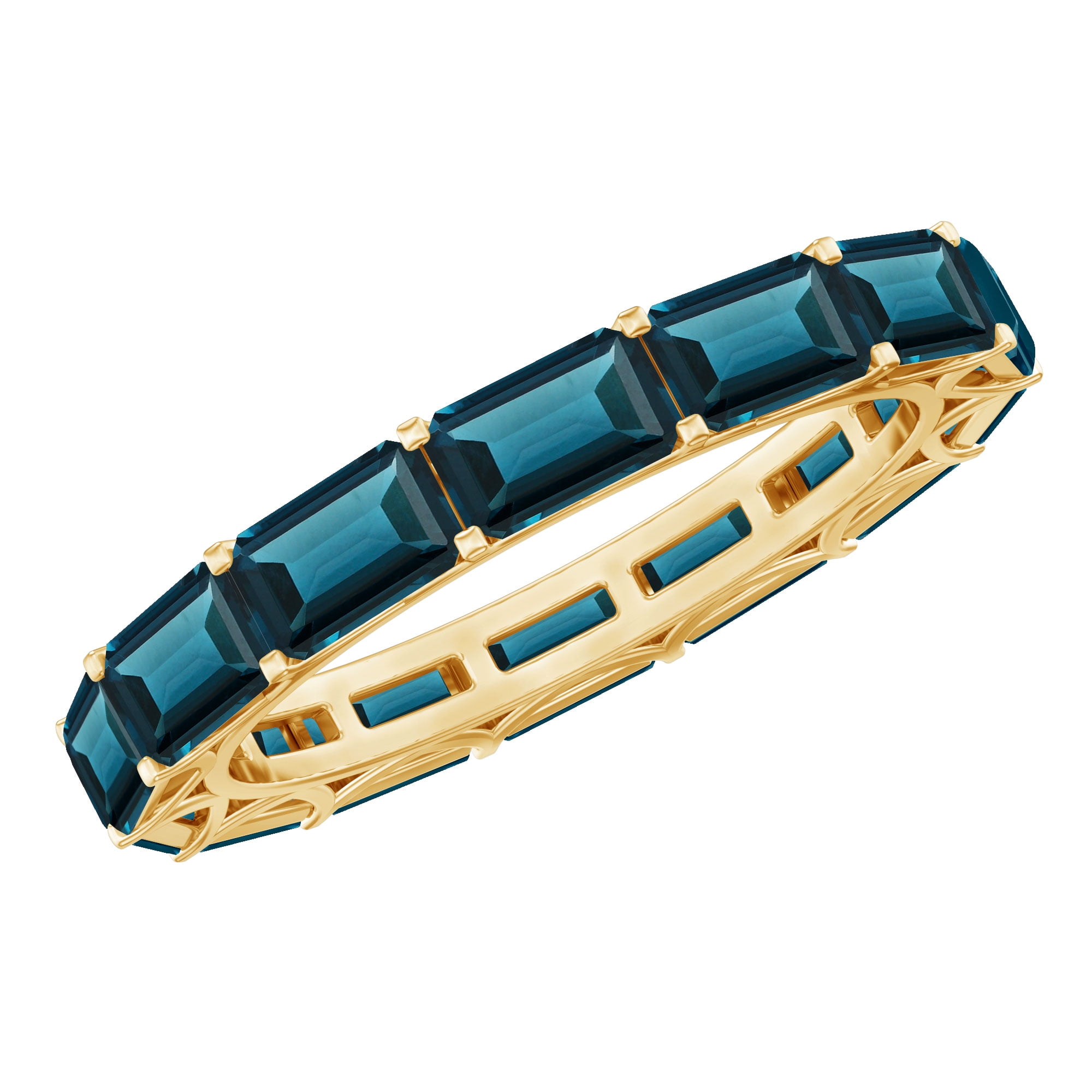 Full Eternity Ring for Women - London Blue Topaz Ring in East West ...