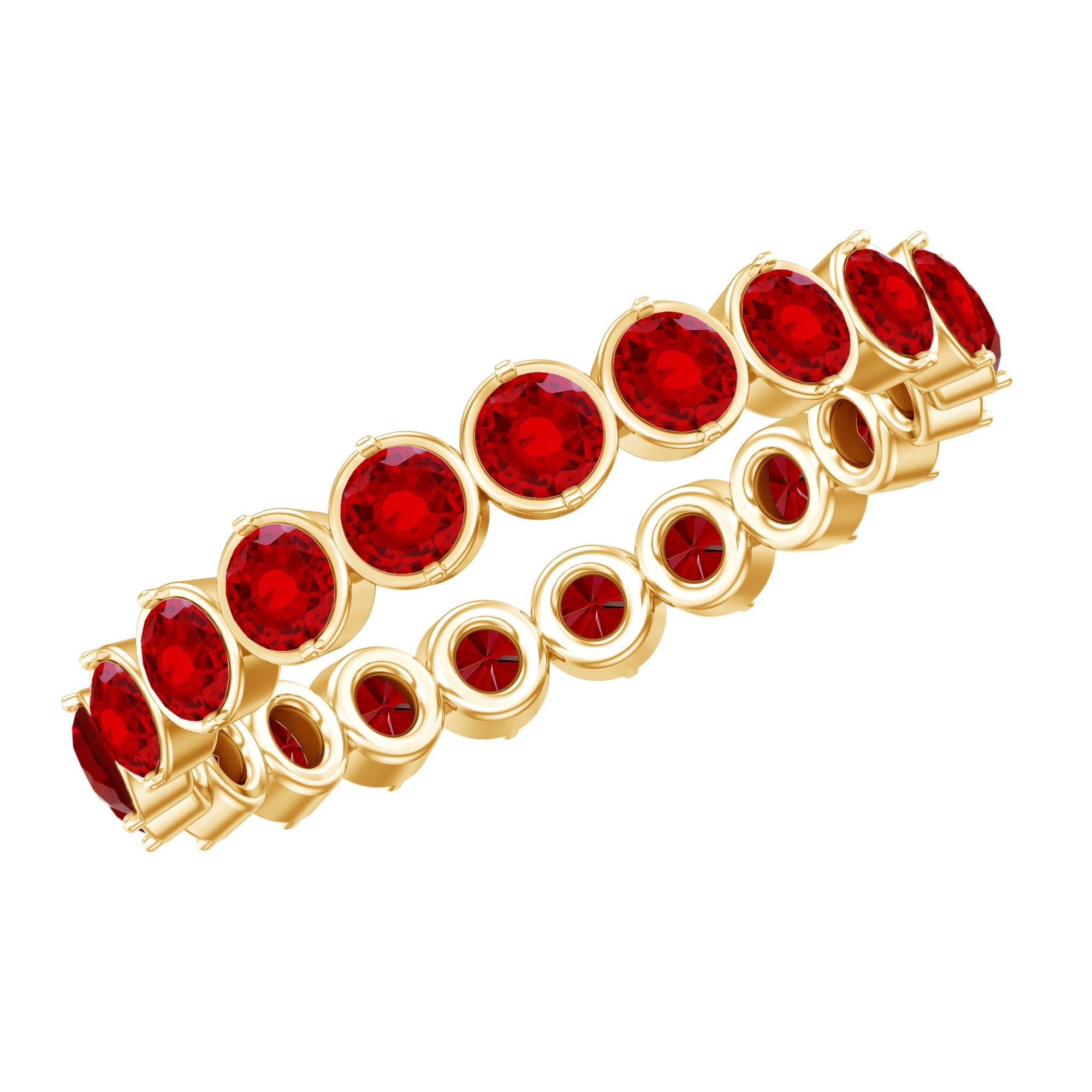 Rosec Jewels Full Eternity Ring with Lab Created Ruby for Women - AAAA ...
