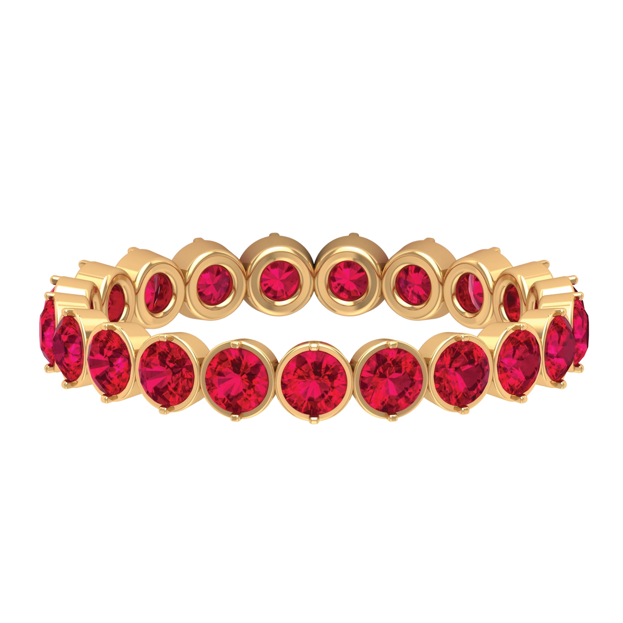 Full Eternity Ring with Lab Created Ruby for Women - AAAA Quality, 18K ...