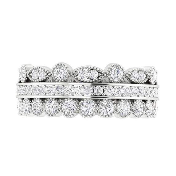 Full Eternity Wedding Anniversary Diamond Band, Milgrain Shank Band ...