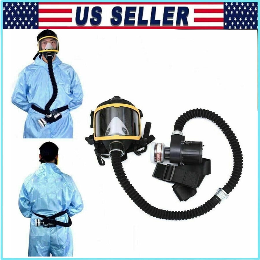 Full Face Gas Mask Flow Respirator Electric Supplied Air Fed Flow ...