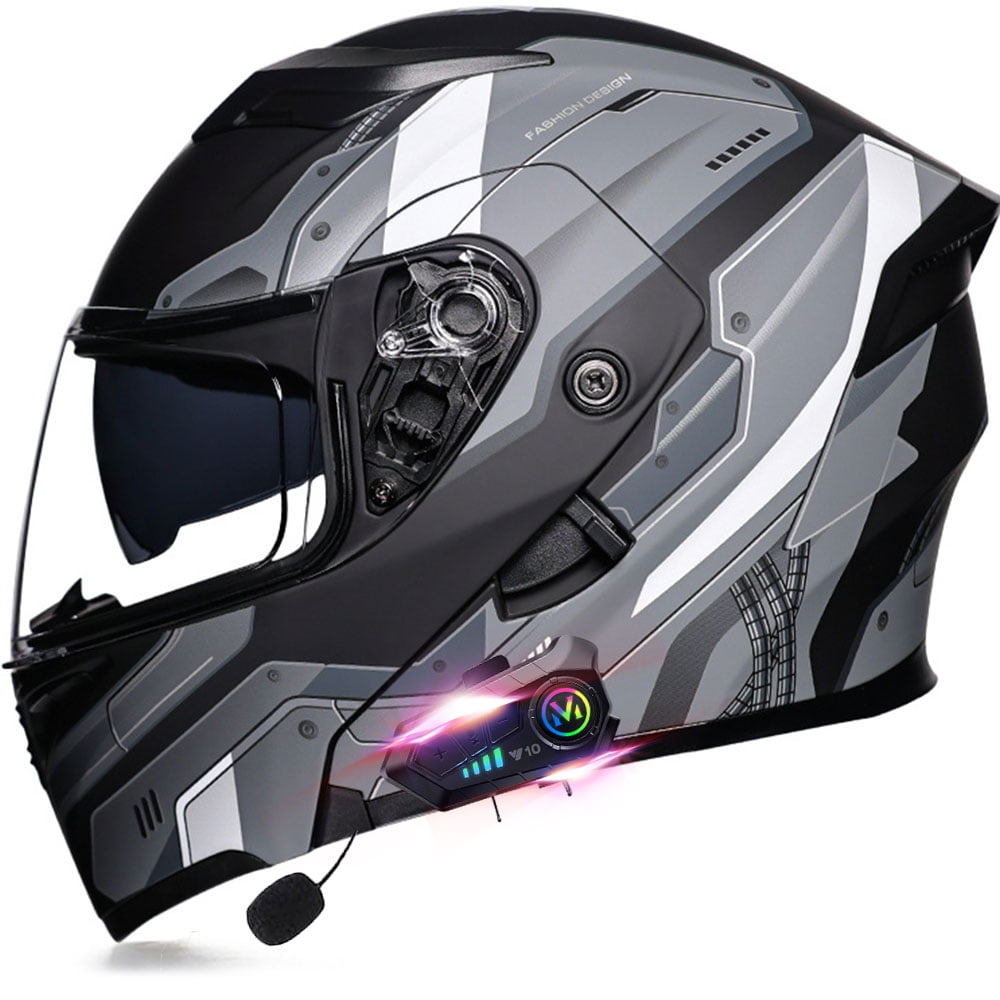 Full Face Helmet Motorbike Helmets, Waterproof Bluetooth Motorcycle ...