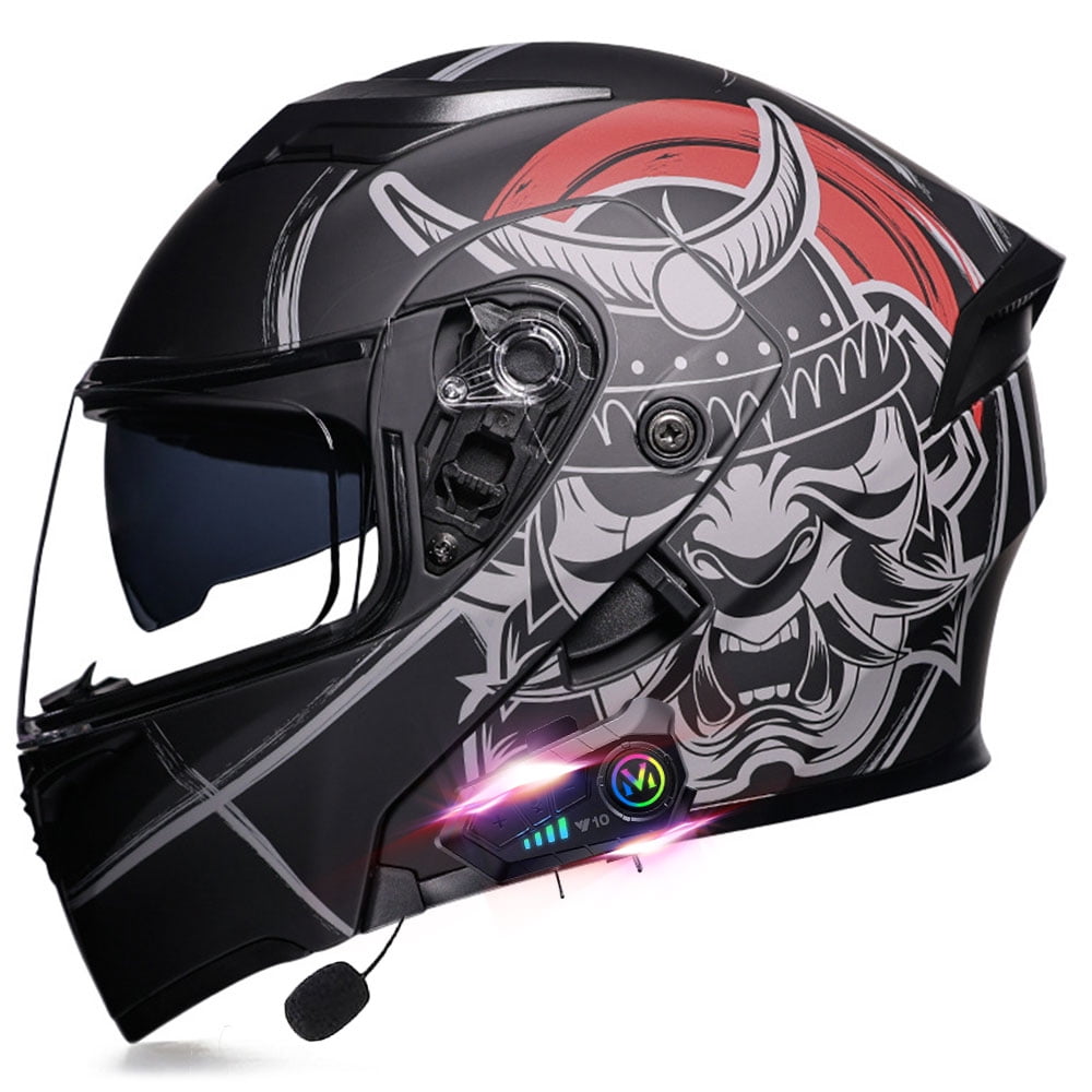 Full Face Helmet Motorbike Helmets, Waterproof Bluetooth Motorcycle ...