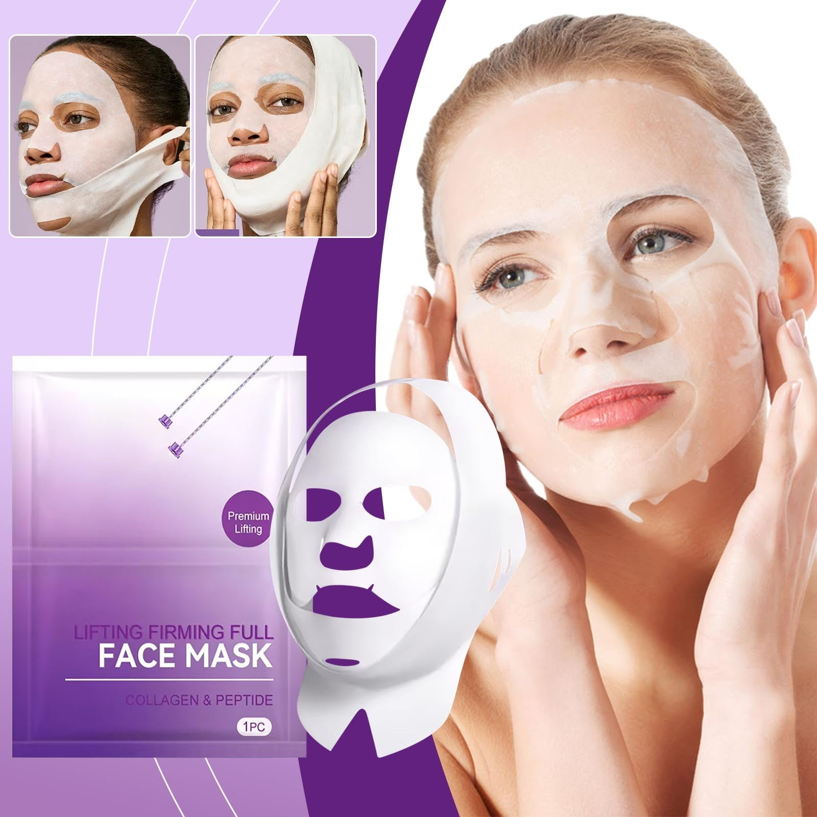 Full Face Lifting Facial Mask Care Moisturizing Firming 4pc 2ml ...