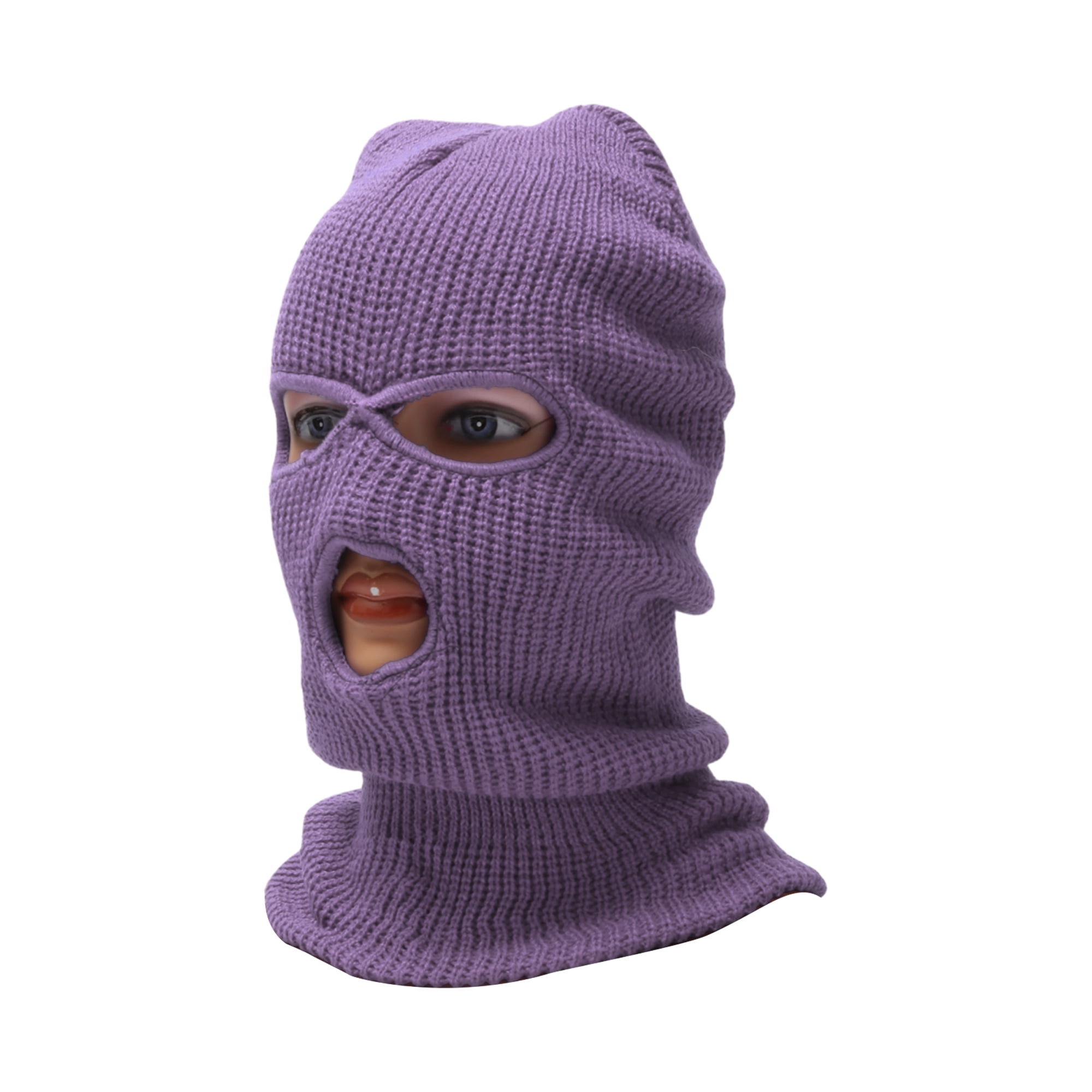 Full Face Mask Acrylic Three Holes Face Cover Warm,Windproof Purple 1 ...