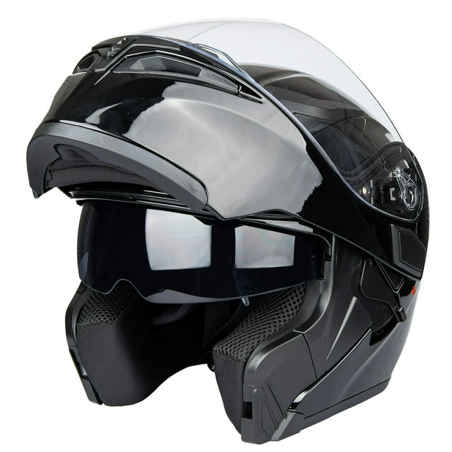DOT Approved Full Face Motorcycle Helmet with Dual Visor, Sun Shield ...