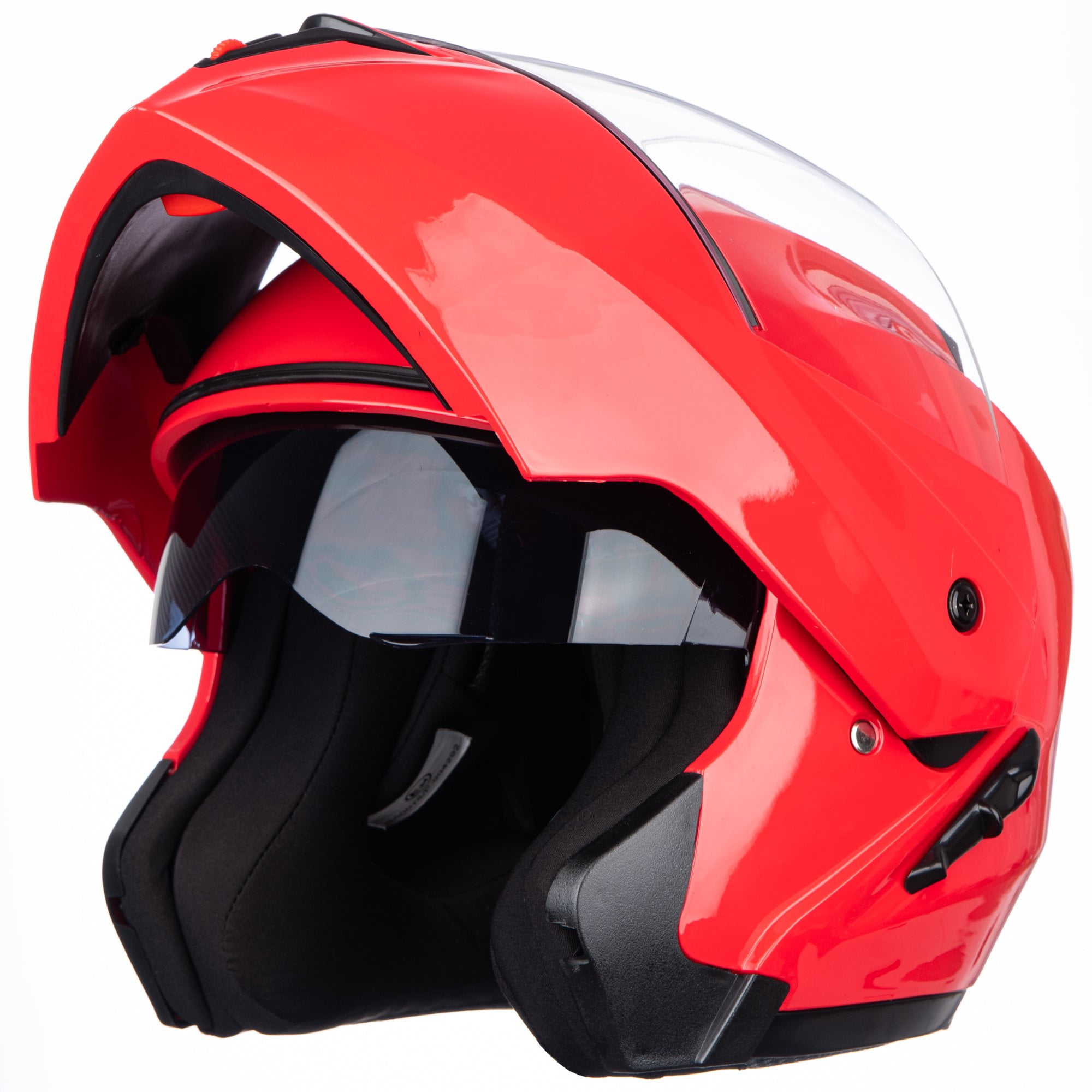 Full Face Motorcycle Helmet Uncovered Helmet Flipped Chin Double Visor ...
