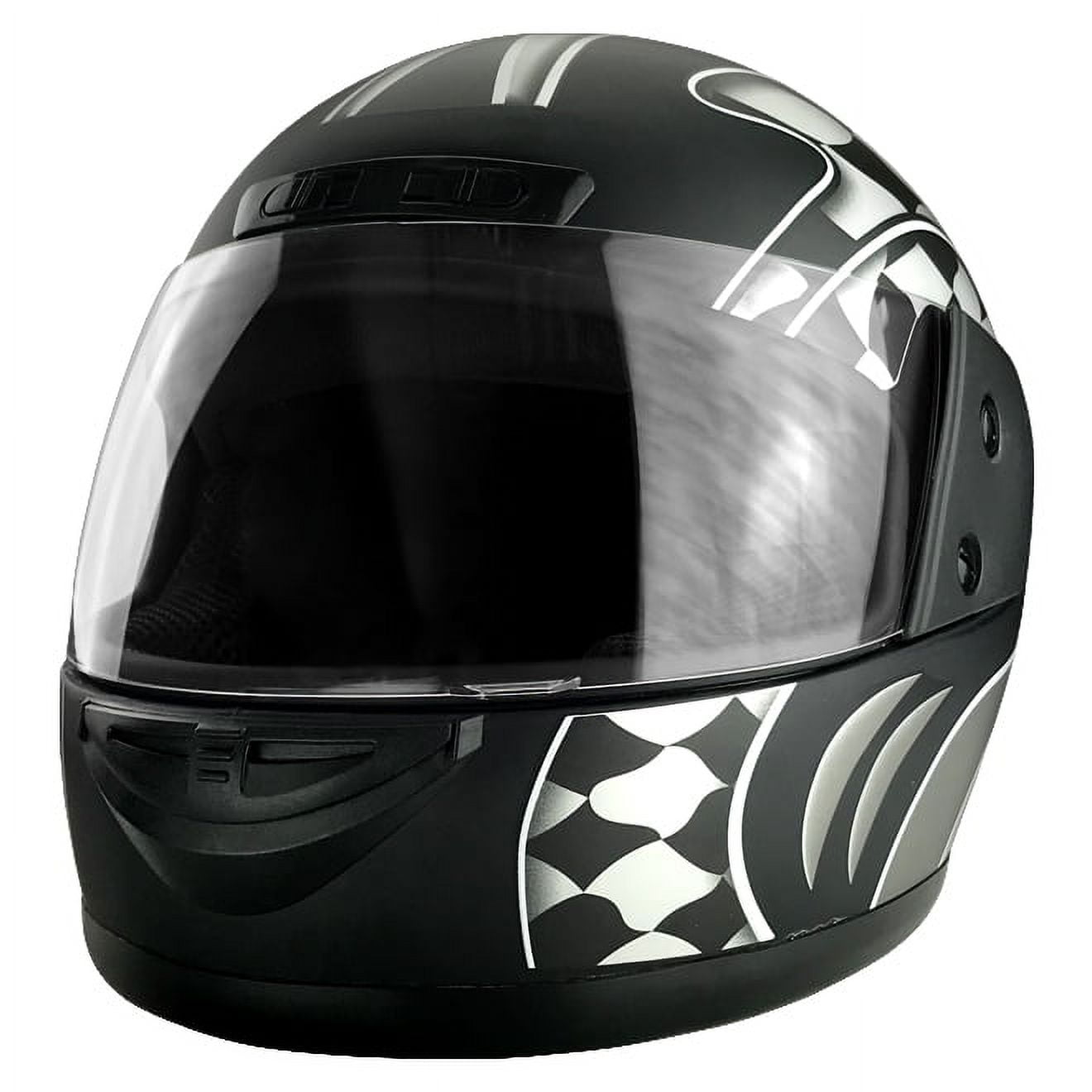 Full Face Motorcycle Helmet With Flip Up Visor Matte Black - Walmart.com
