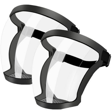 Safety Face Shield [2 Pack] Elastic strip, Transparent Full Face ...