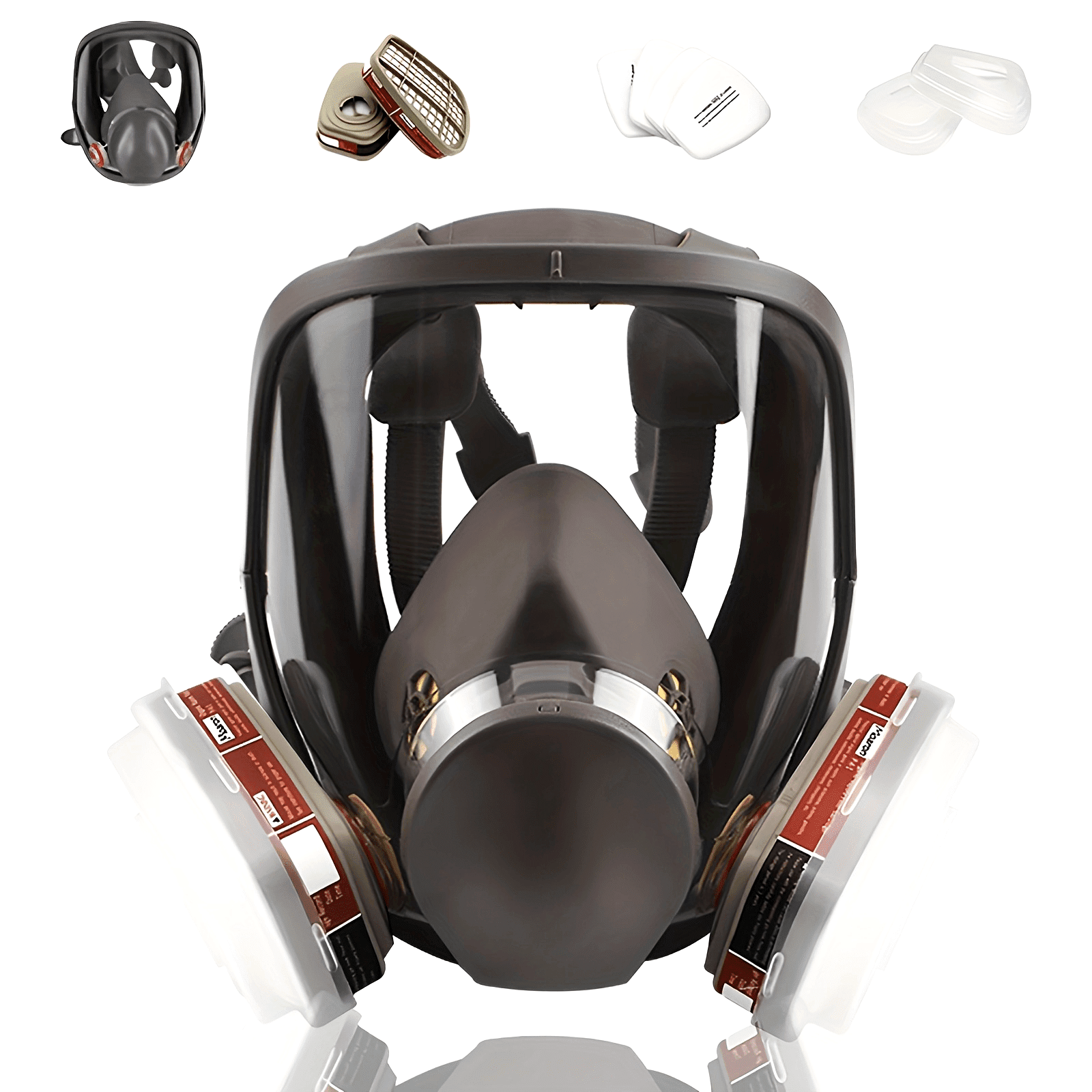 Full Face Respirator Gas Mask, Organic Vapor Respirator Mask Compatible ...