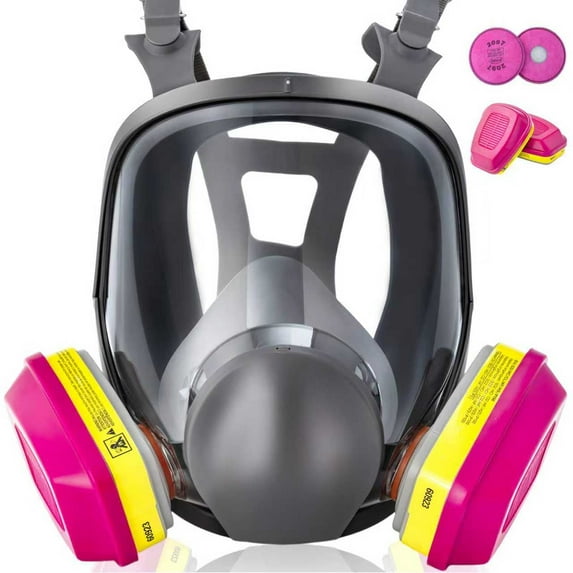 Full Face Respirator Mask 60923 Filters, Reusable, for Painting, Dust ...