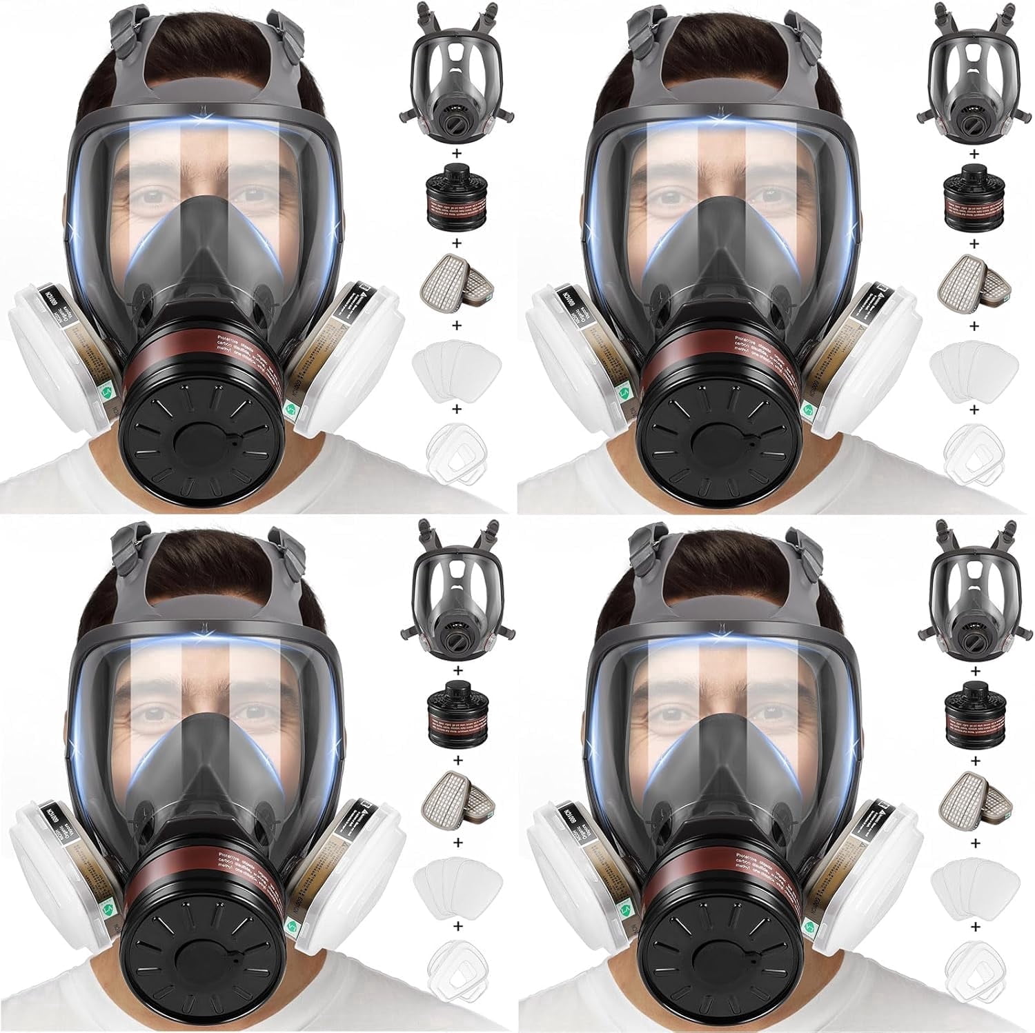Full Face Respirator Mask, Gas Masks Survival Nuclear and Chemical with ...