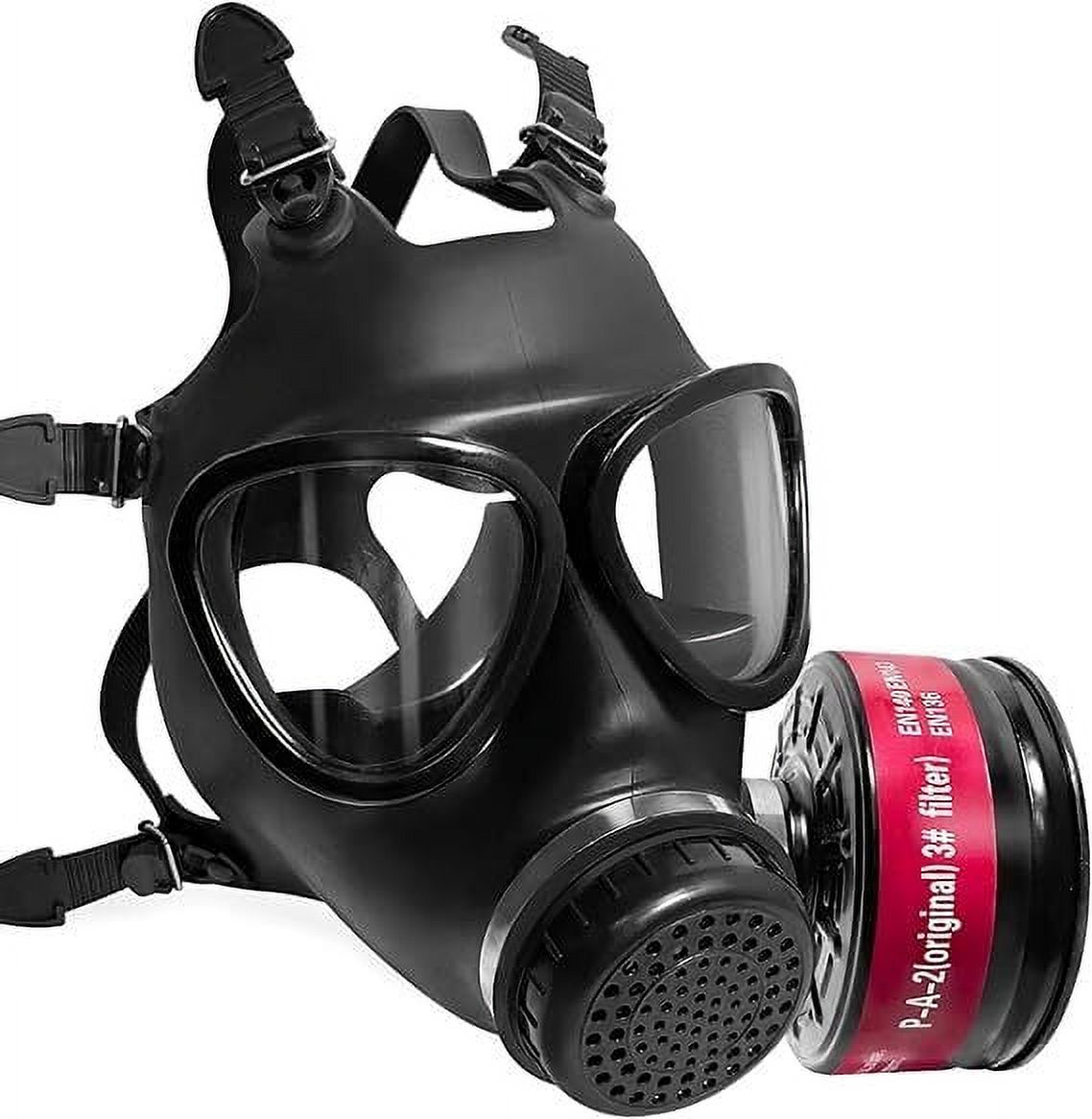 WAKYFLX Full Face Respirator Mask, Gas Masks with 40mm Carbon Filter ...