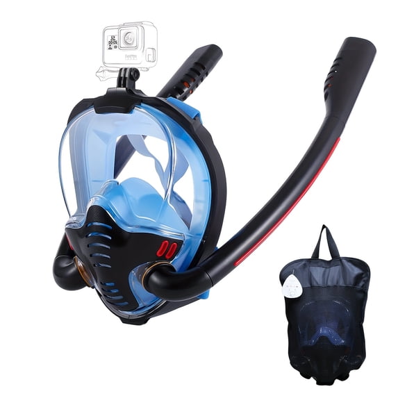 Full Face Snorkel Mask, 180 Degree Panoramic HD View Snorkeling Mask ...