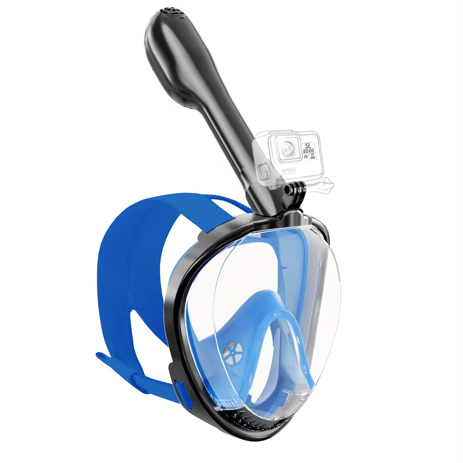 Full Face Snorkel Mask with Detachable Camera Mount – 180 ° Panoramic ...
