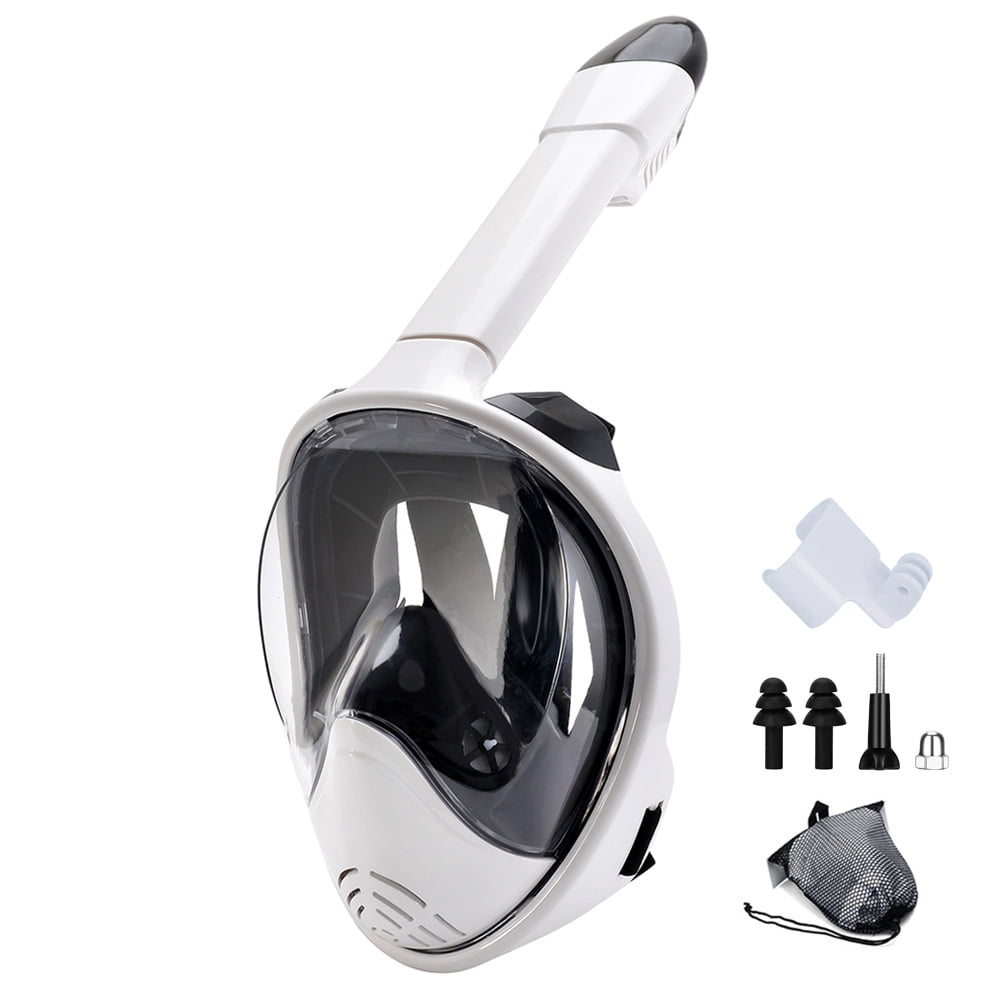 Full Face Snorkel Mask with Detachable Camera Mount,Snorkeling Swimming ...