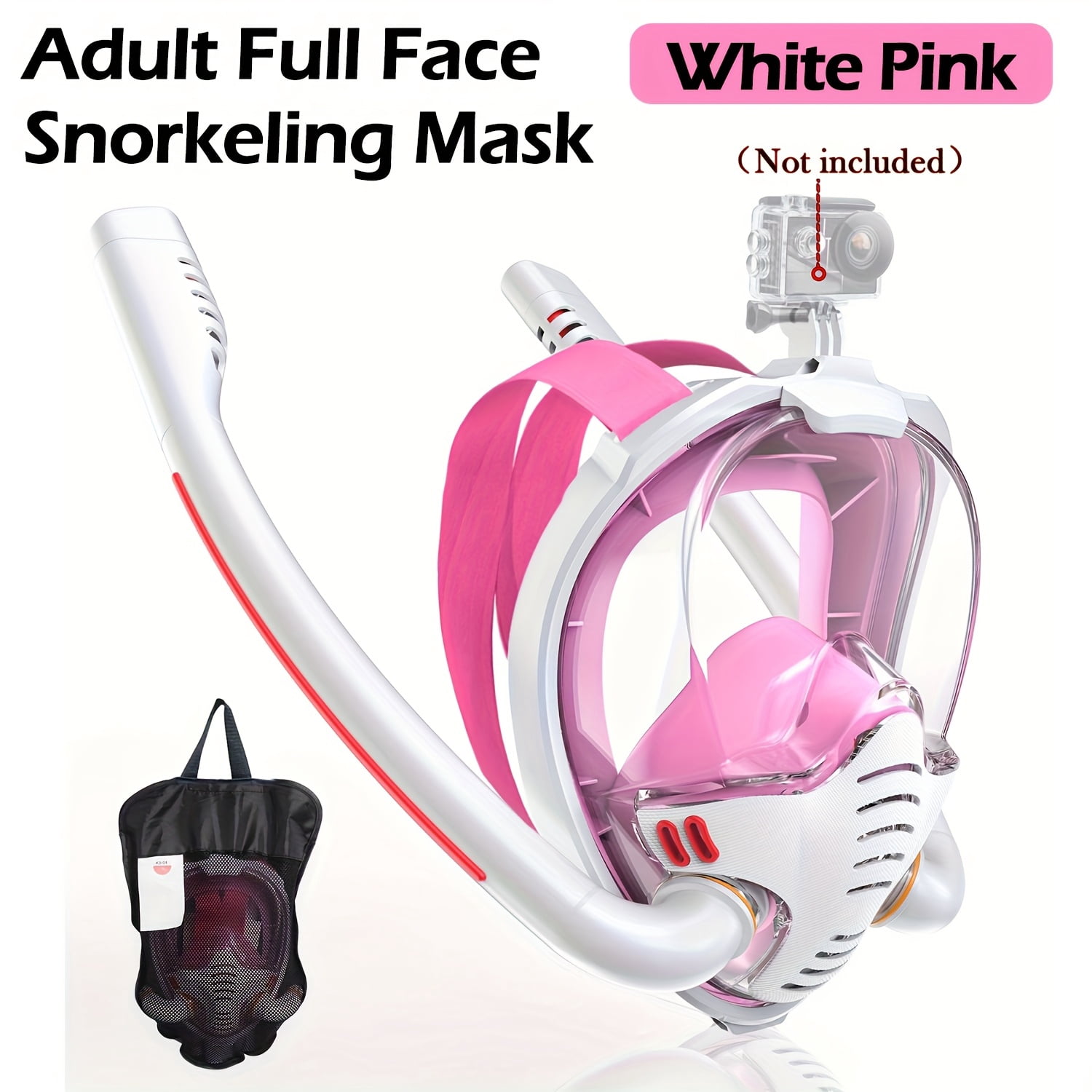 [Full-Face Snorkeling Mask] Durable PC Adult Full-Face Snorkeling Mask ...