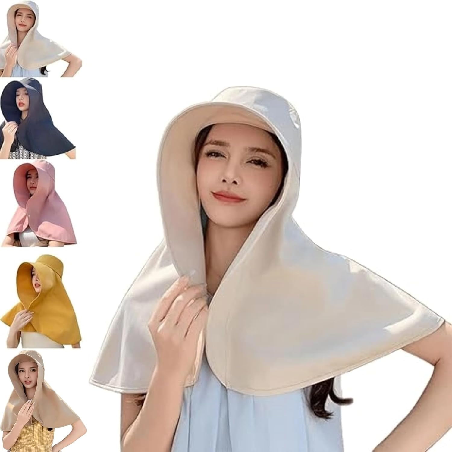 Full Face Sun Protection & Big Brim Shawl & Sun Hat, Hat with Neck ...