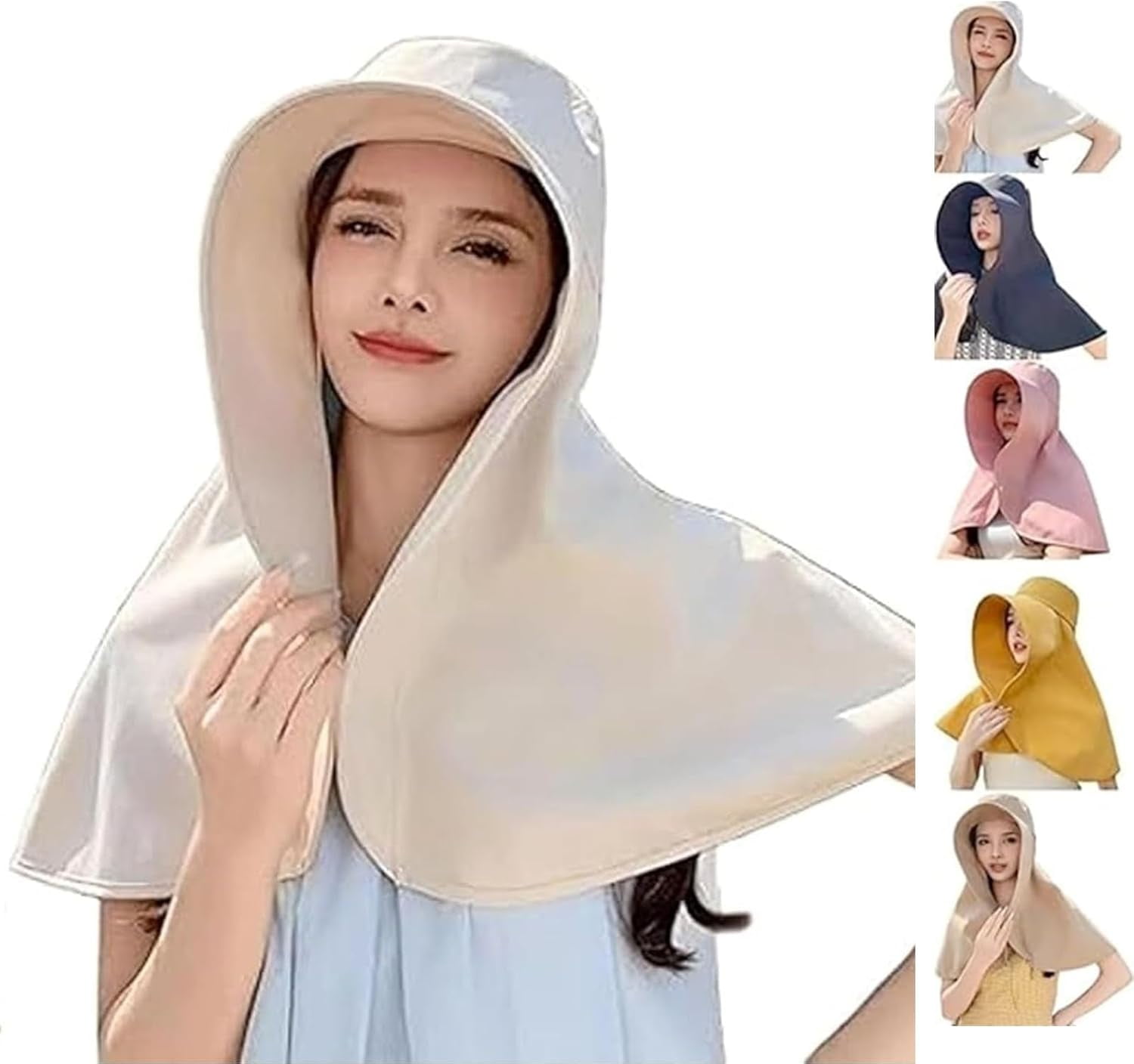 Full Face Sun Protection & Big Brim Shawl & Sun Hat, Roof Cover ...