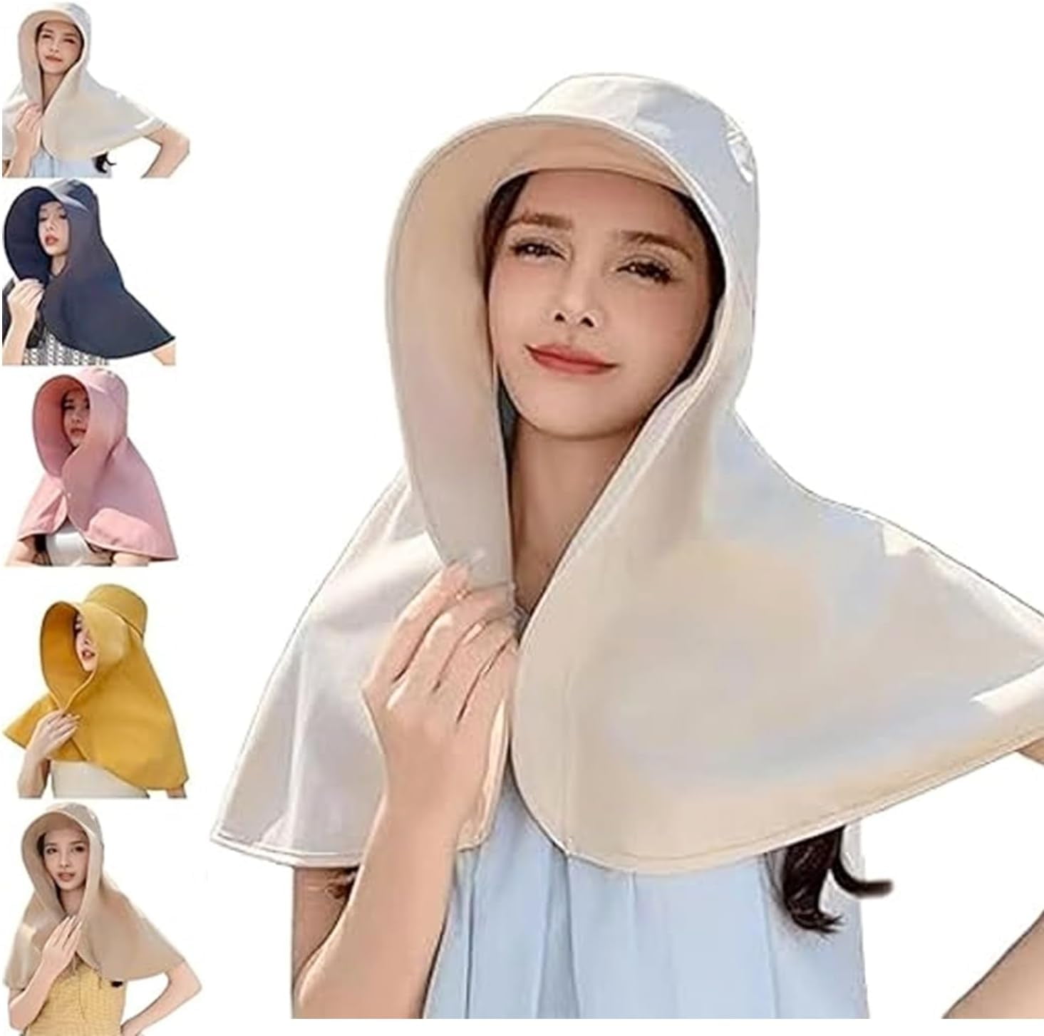 Full Face Sun Protection & Big Brim Shawl & Sun Hat - Women's UV ...