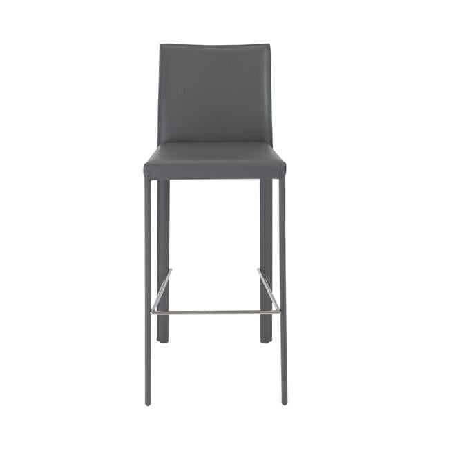 Full Faux Leather Bar Stools, Gray - Set of 2 - Walmart.com