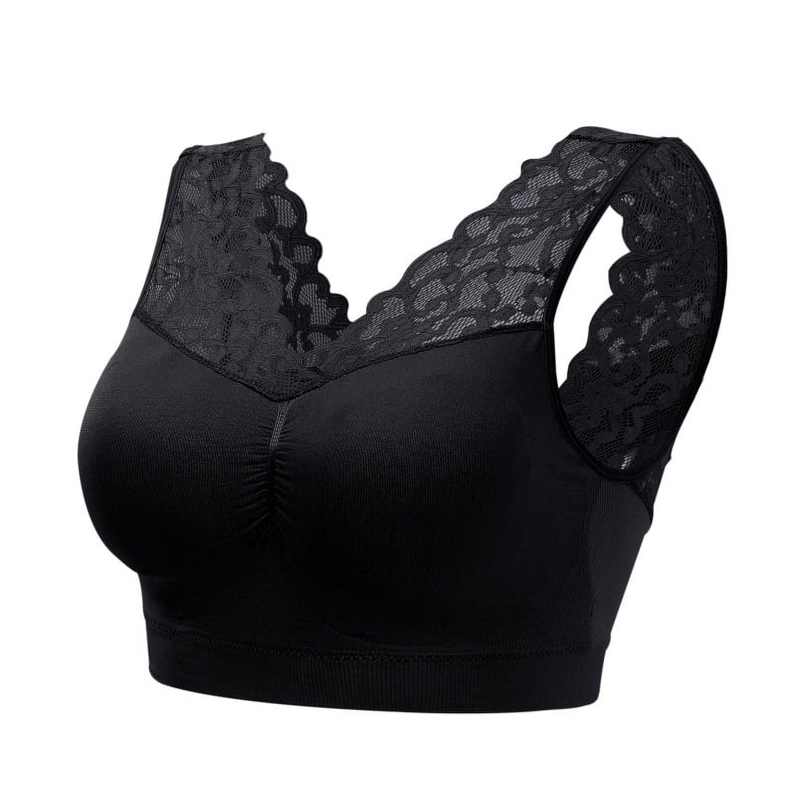 Full Figure Plus Size ComfortLift Rose Lace Wirefree Support Bra,Sexy ...
